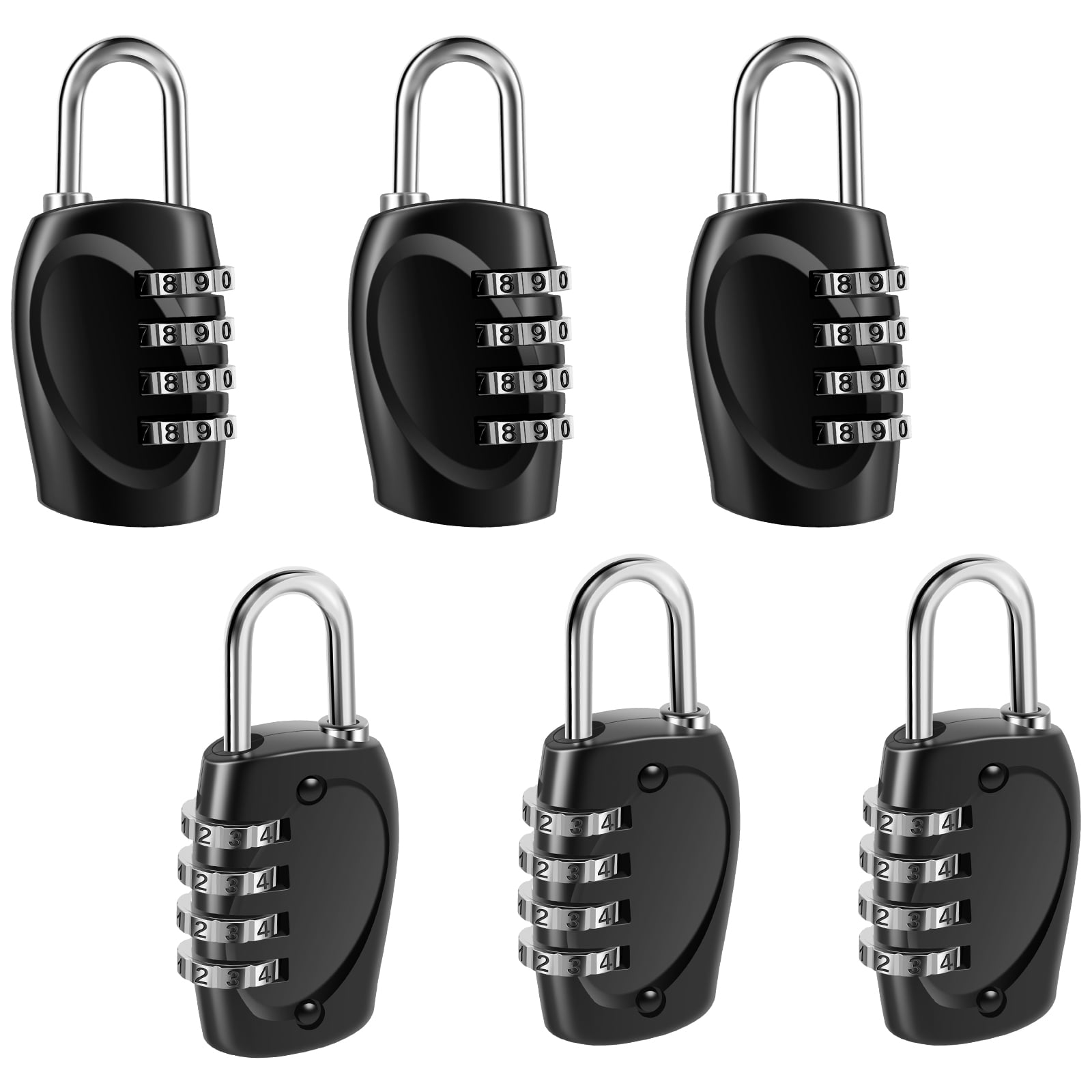 Ikoopy 6Pcs 4 Digit Combination Lock Zinc Alloy Code Padlock Waterproof ...