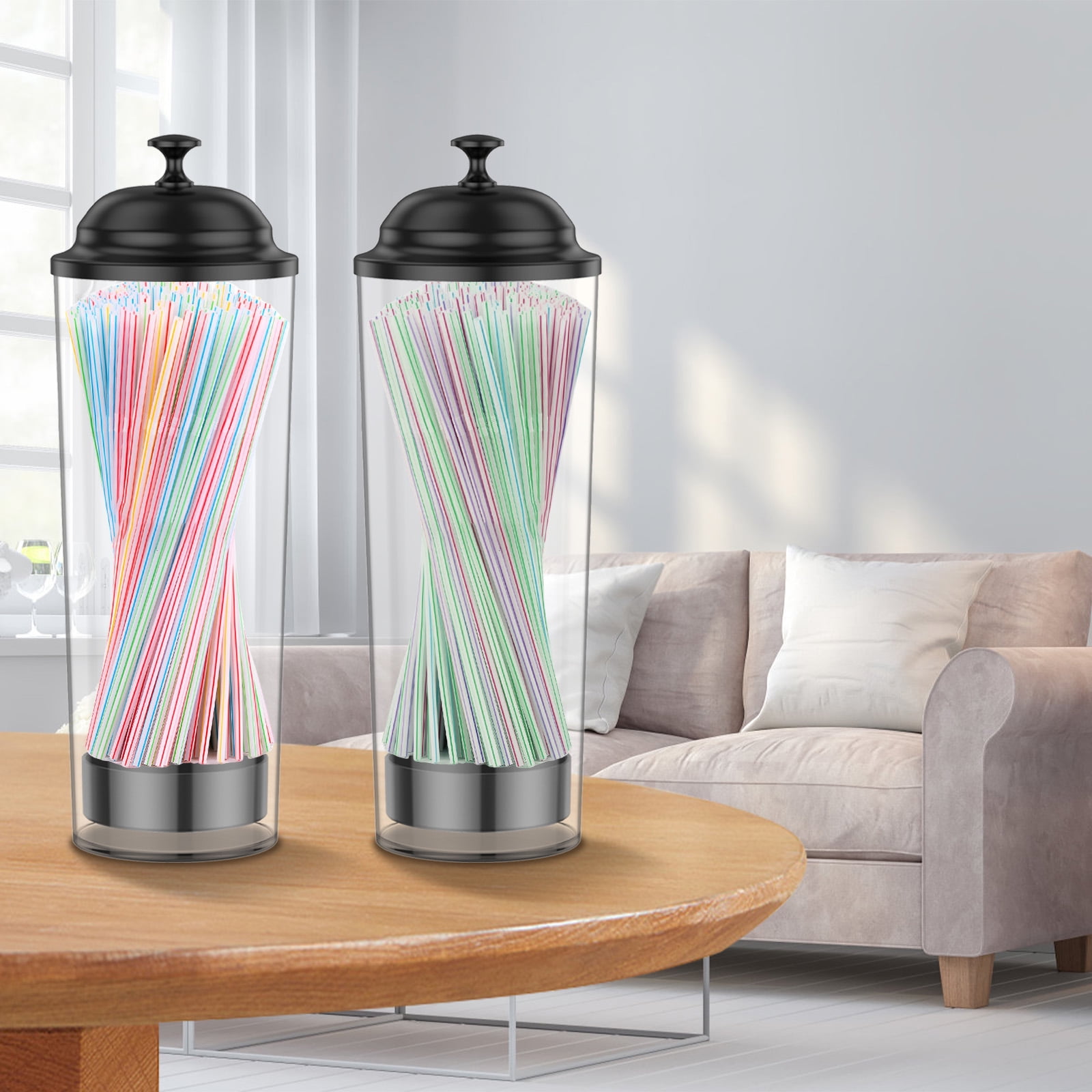 Ikoopy Versatile Straw Organizer Container Convenient Straw Dispenser ...