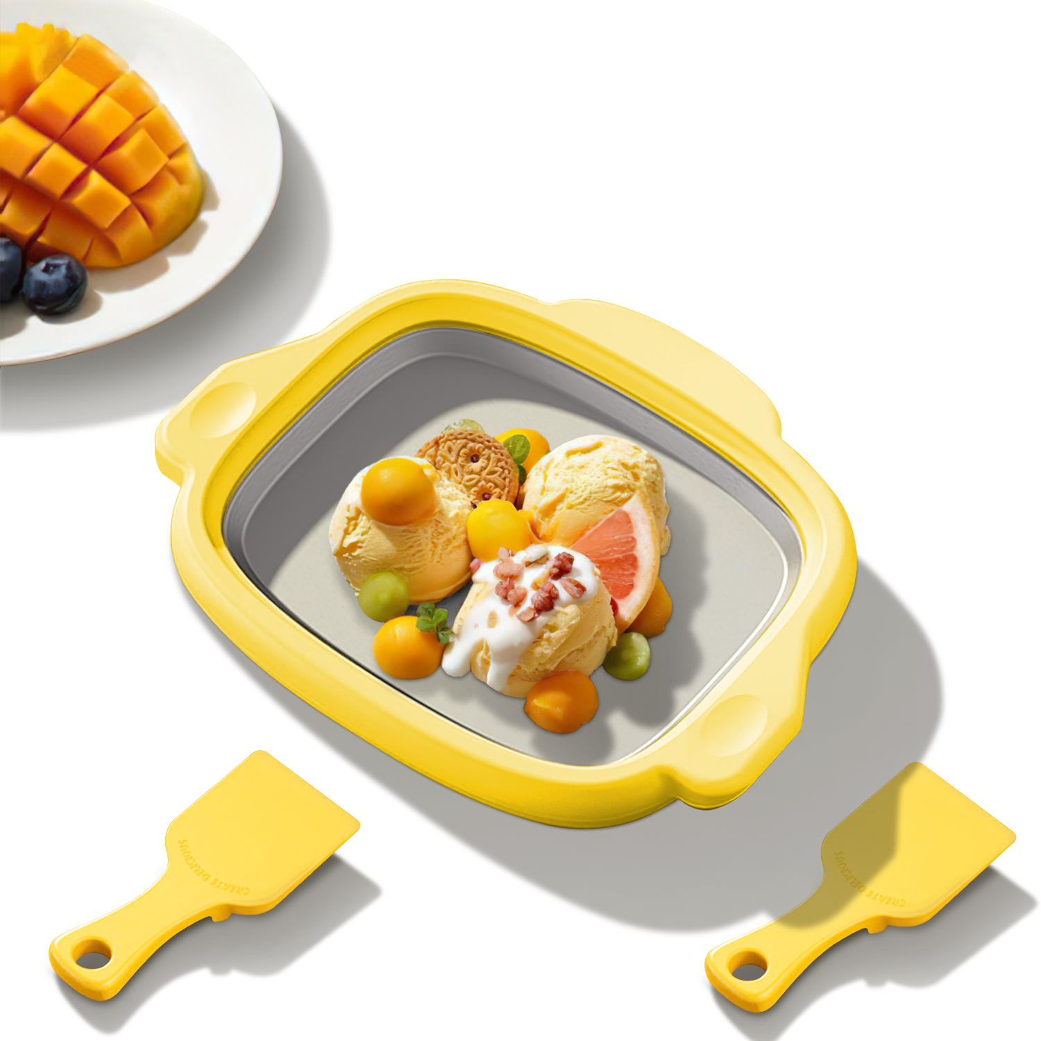 Hvxrjkn Instant Ice Cream Roll Maker Ice Cream Pan Instant Cold Plate ...