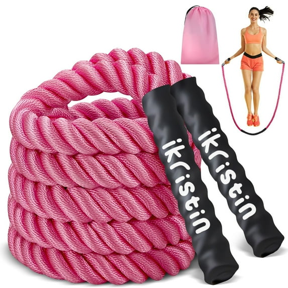 Ikristin Weighted Jump Ropes for Men women, 1.5lb Heavy Skipping Rope ...