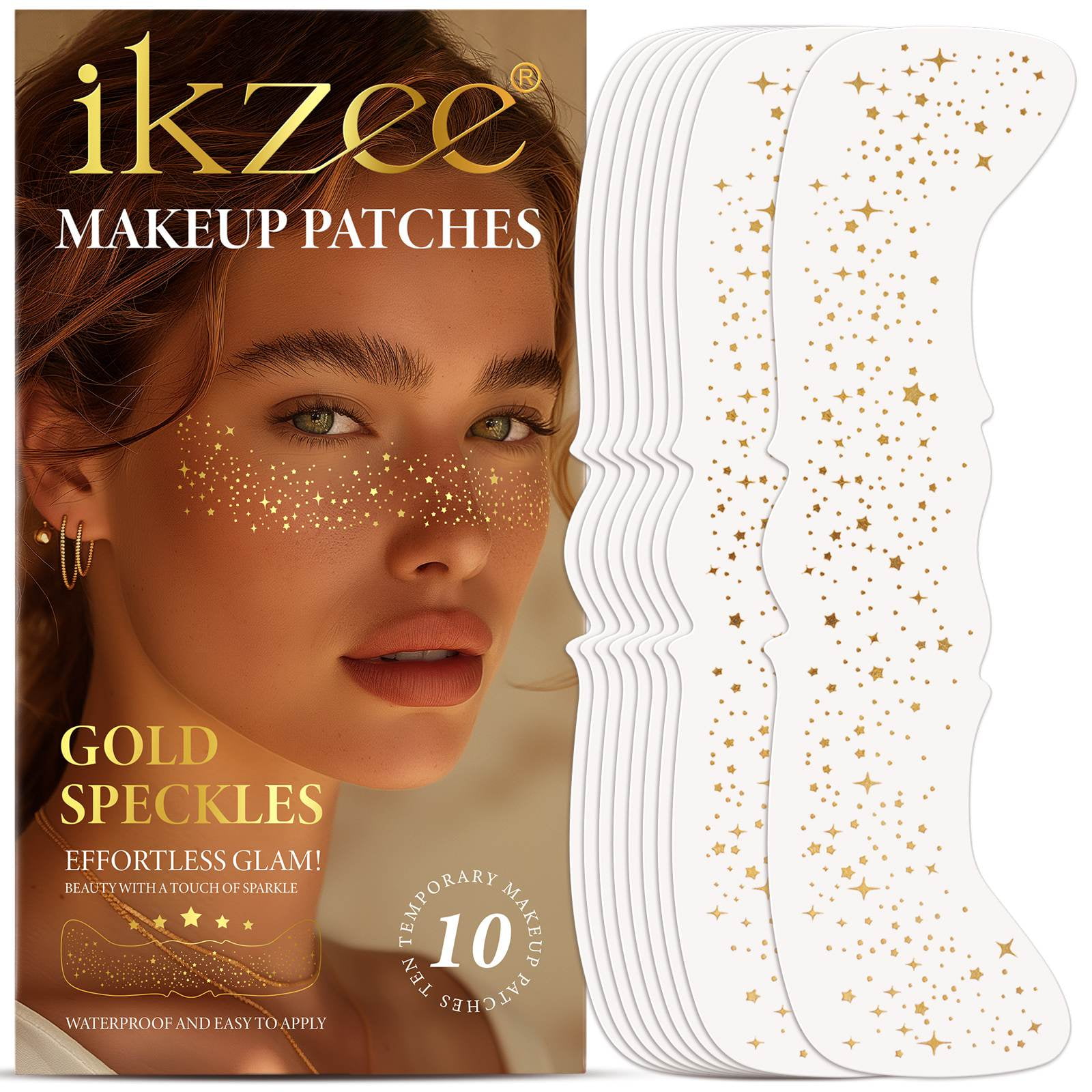 Ikzee Glitter Freckles Gold Tatto for Face Makeup, Adds Personal Charm, Waterproof, Festival ...