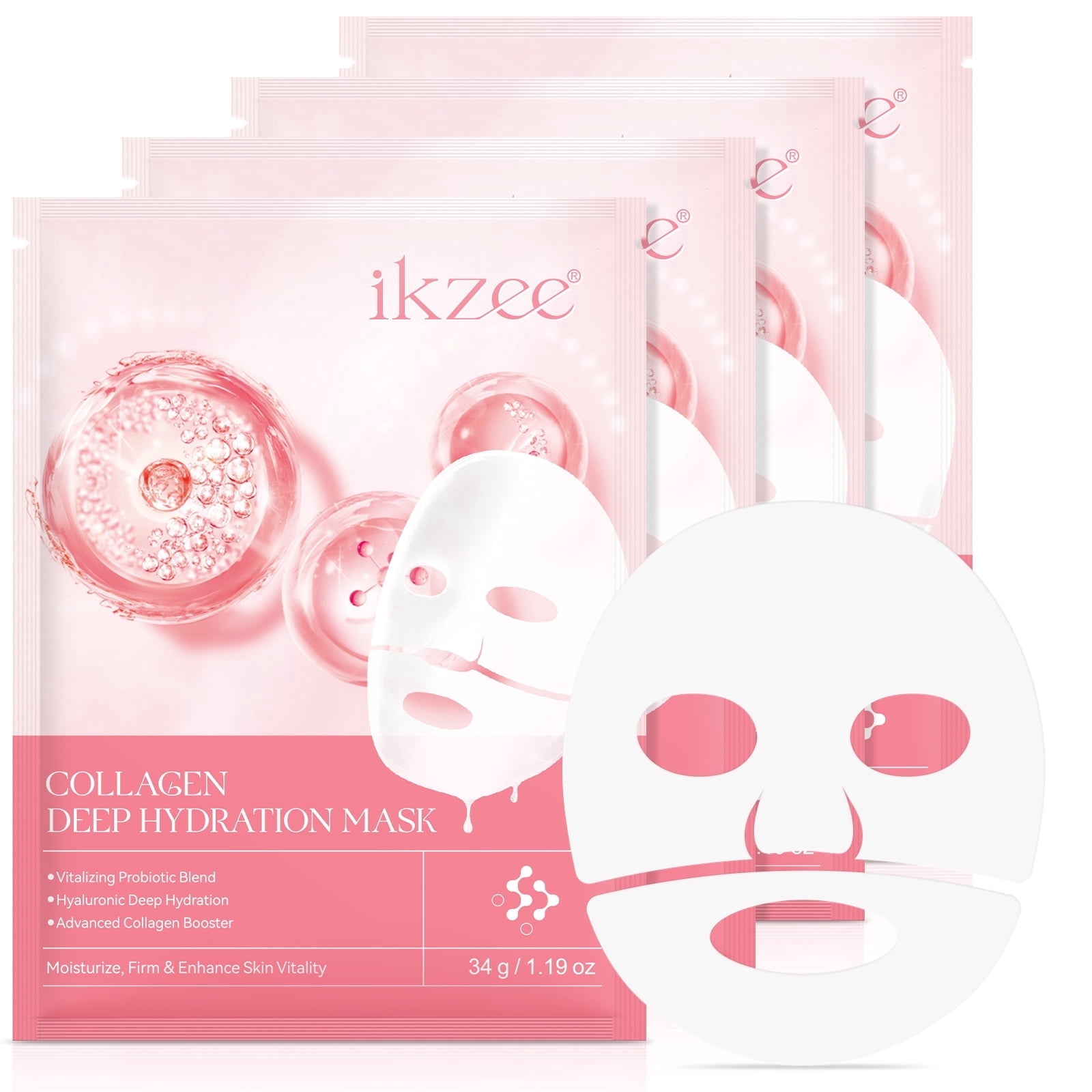 Ikzee Collagen Deep Hydration Mask,Anti-Aging Hydrating Face Mask for ...
