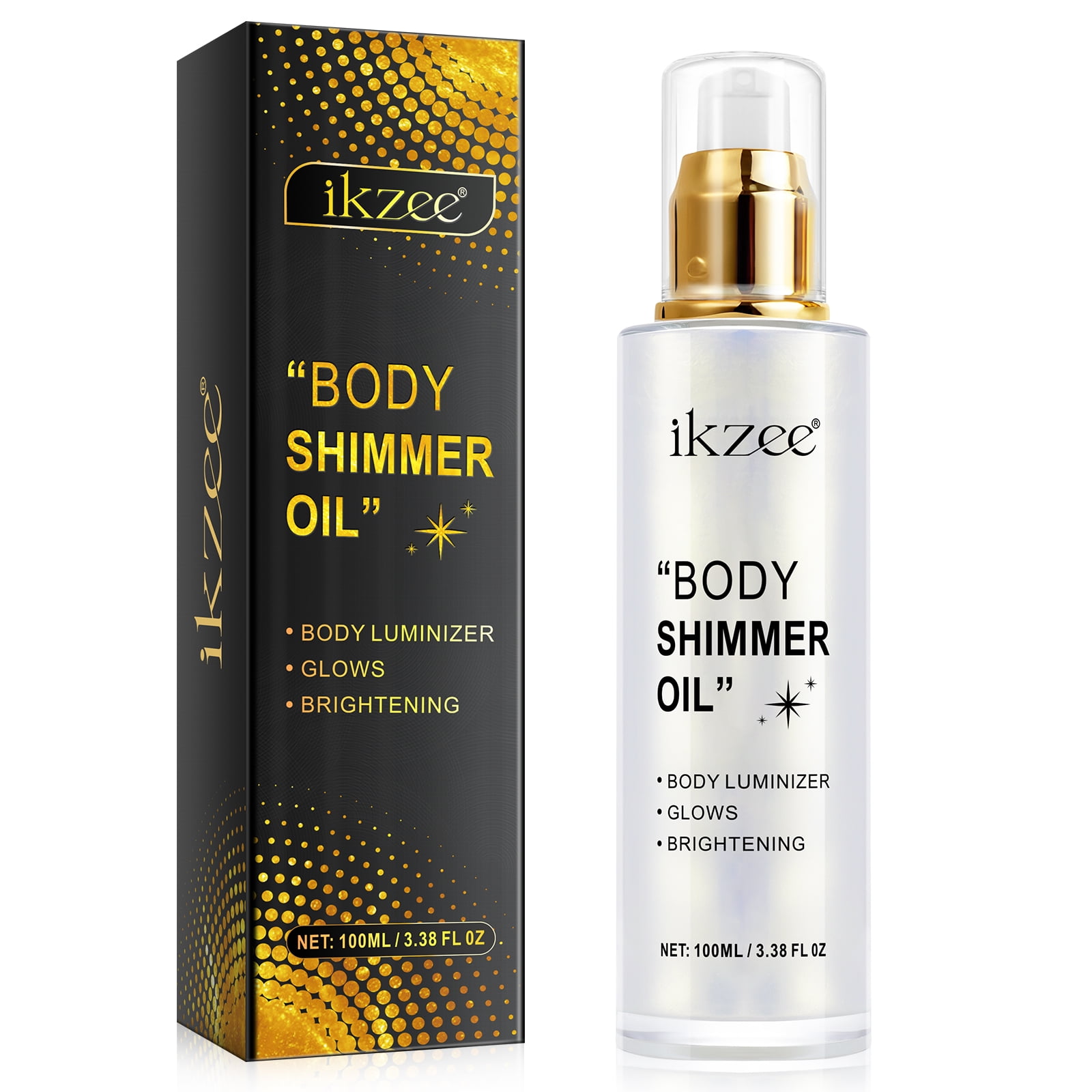 Ikzee Body Shimmer Oil, Silver Face Body Luminizer 100ml,Shimmer Body ...