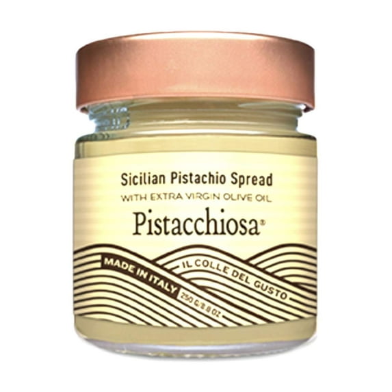 Il Colle Del Gusto OKA4 Sicilian Pistachios Spread with Extra Virgin Olive Oil, Pistacchiosa, 8. ...