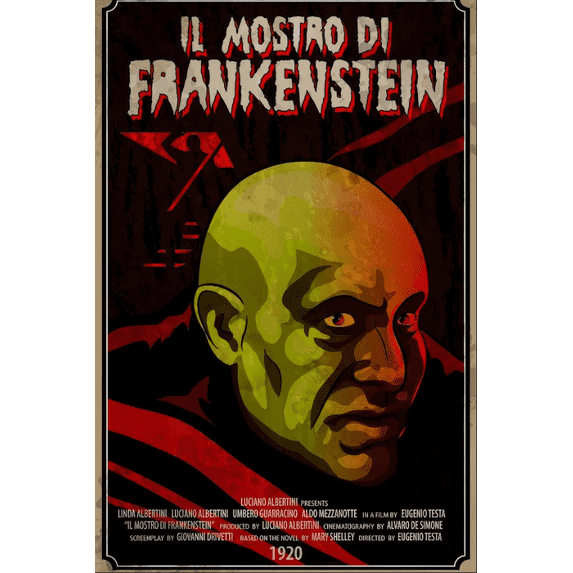 Il Mostro di Frankenstein 1921 Movie Poster 24x36 - Italian Horror ...