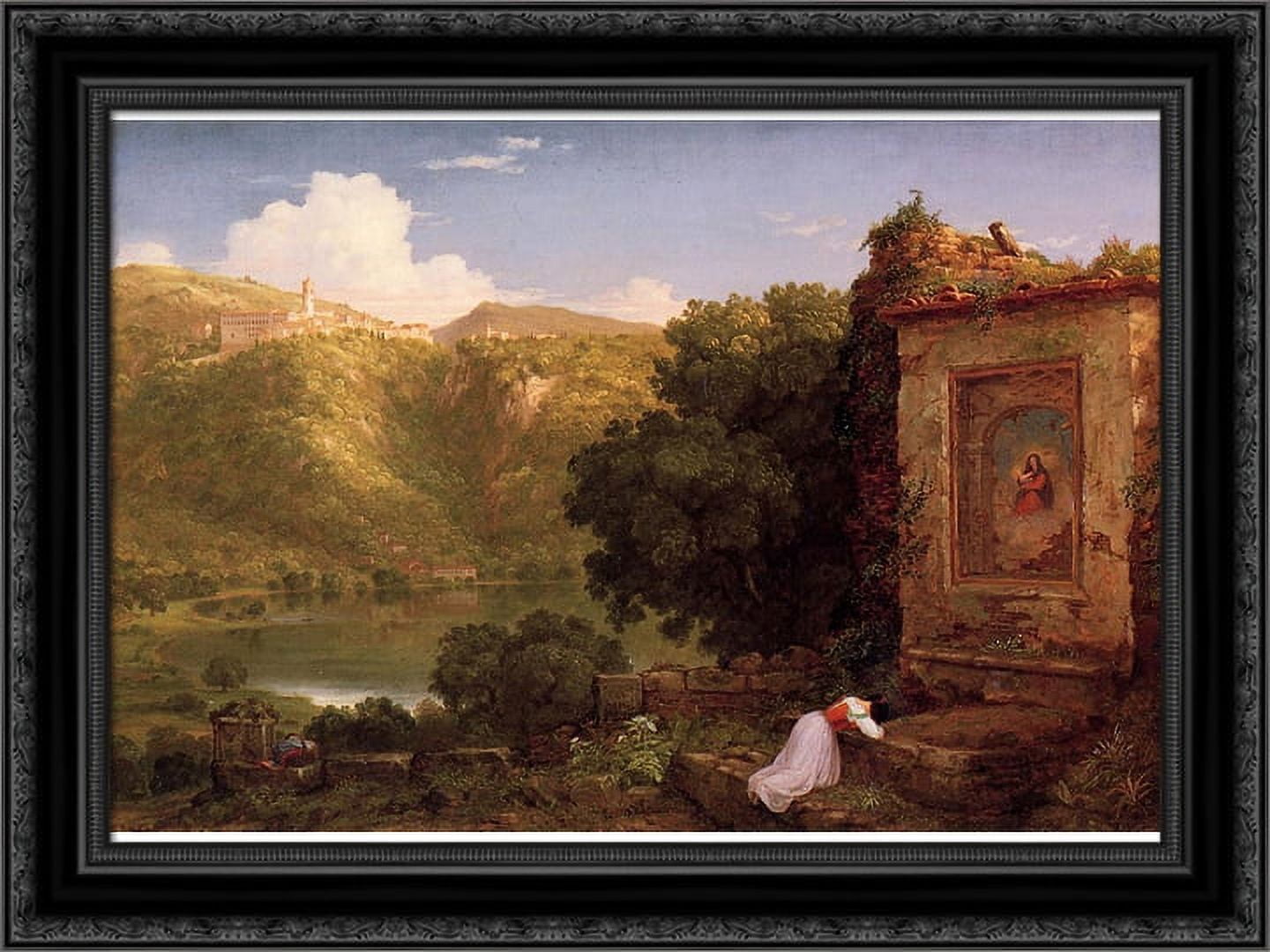 Il Penseroso 24x19 Black Ornate Wood Framed Canvas Art by Cole, Thomas ...