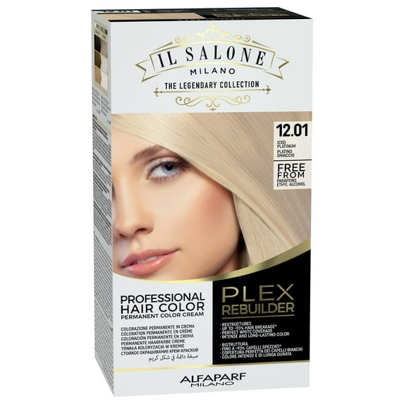 Il Salone Milano Plex Rebuilder Permanent Hair Color Kit - 12.01 Iced ...