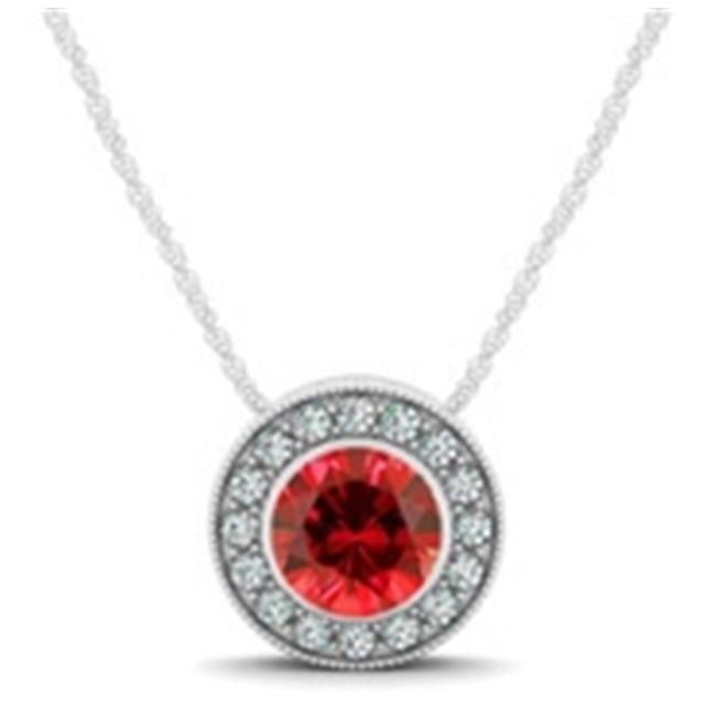 Ilano Collection UB-P-1371-RB-14kW-2 Elegant Color & Diamond Circle ...