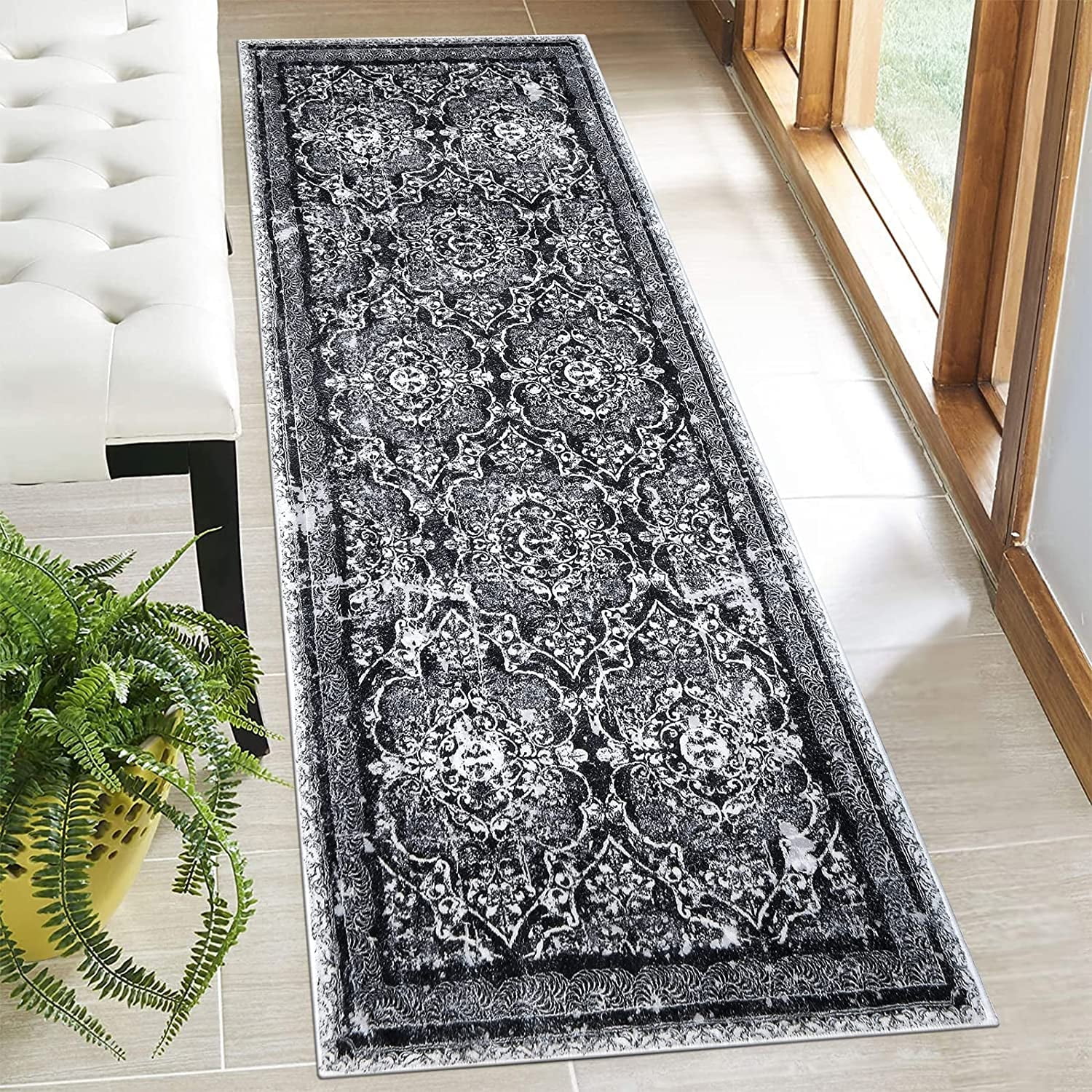 Ileading 2' x 6' Boho Runner Rug, Non Slip Washable Shaggy Soft Carpet ...
