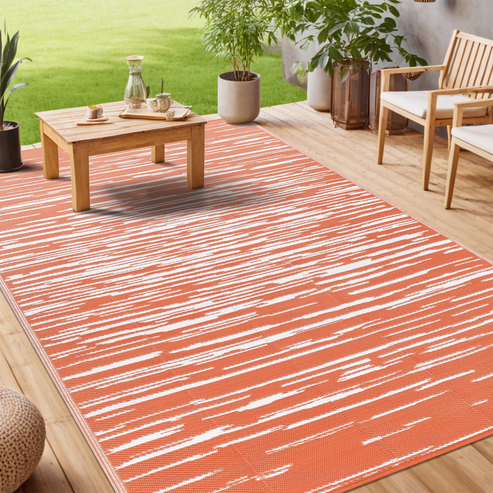 Ileading Reversible Outdoor Mats 9x12 for Patio, Camping, RV, Picnic ...