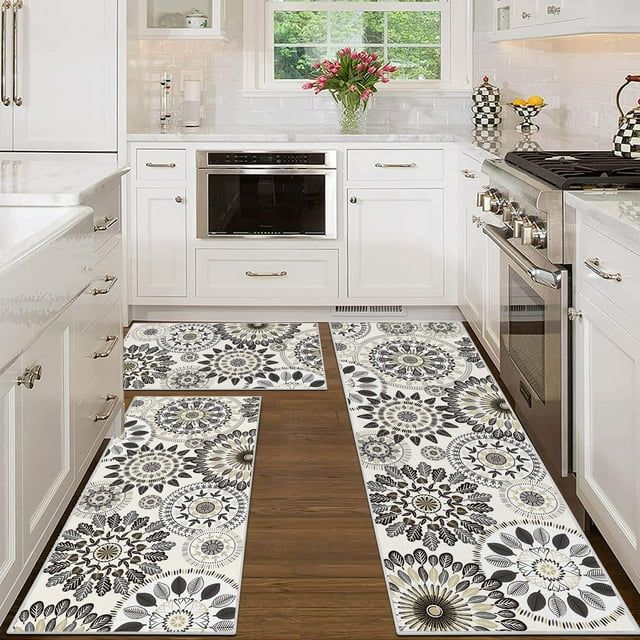 Ileading Boho 3 Piece Kitchen Rug Set, Non Slip, Washable, Farmhouse ...