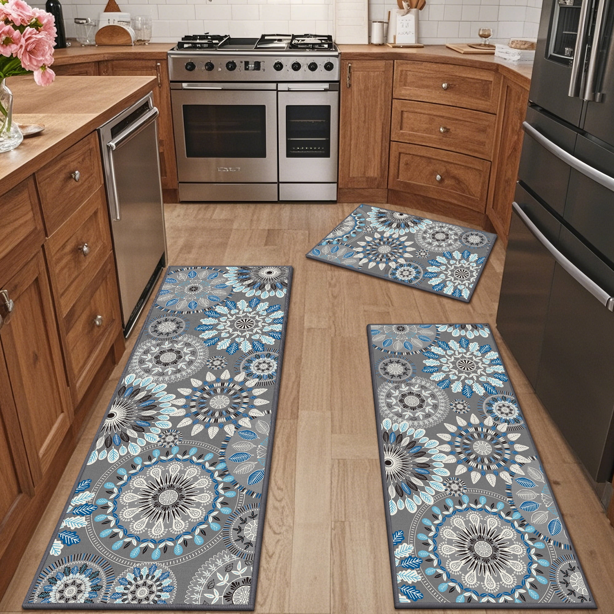 Ileading Home Long Carpet: Boho Kitchen Rugs Set of 3 with Non Slip ...