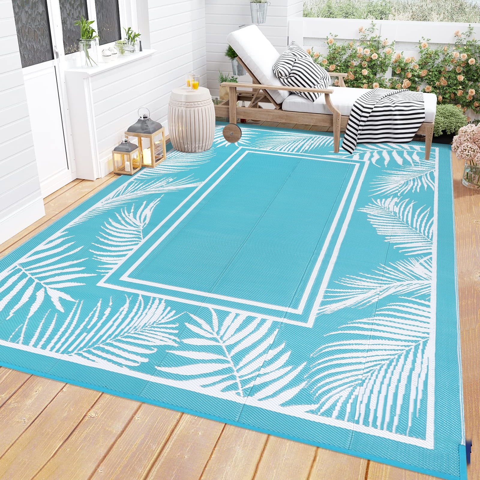 Ileading Outdoor Rugs 9x12 For Patios Clearance Reversible Portable