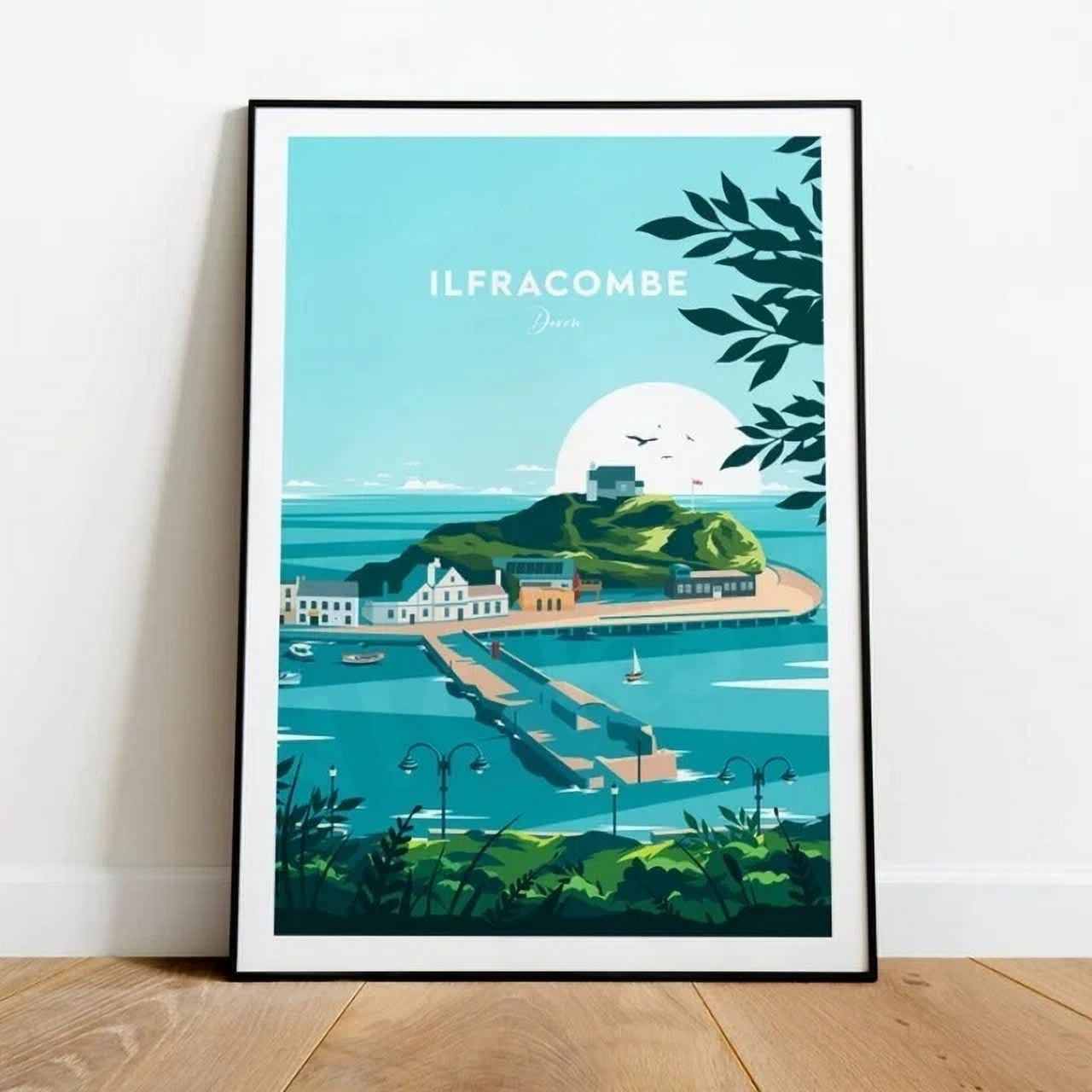 Ilfracombe Traditional Travel Print - Devon, Ilfracombe Poster NO ...