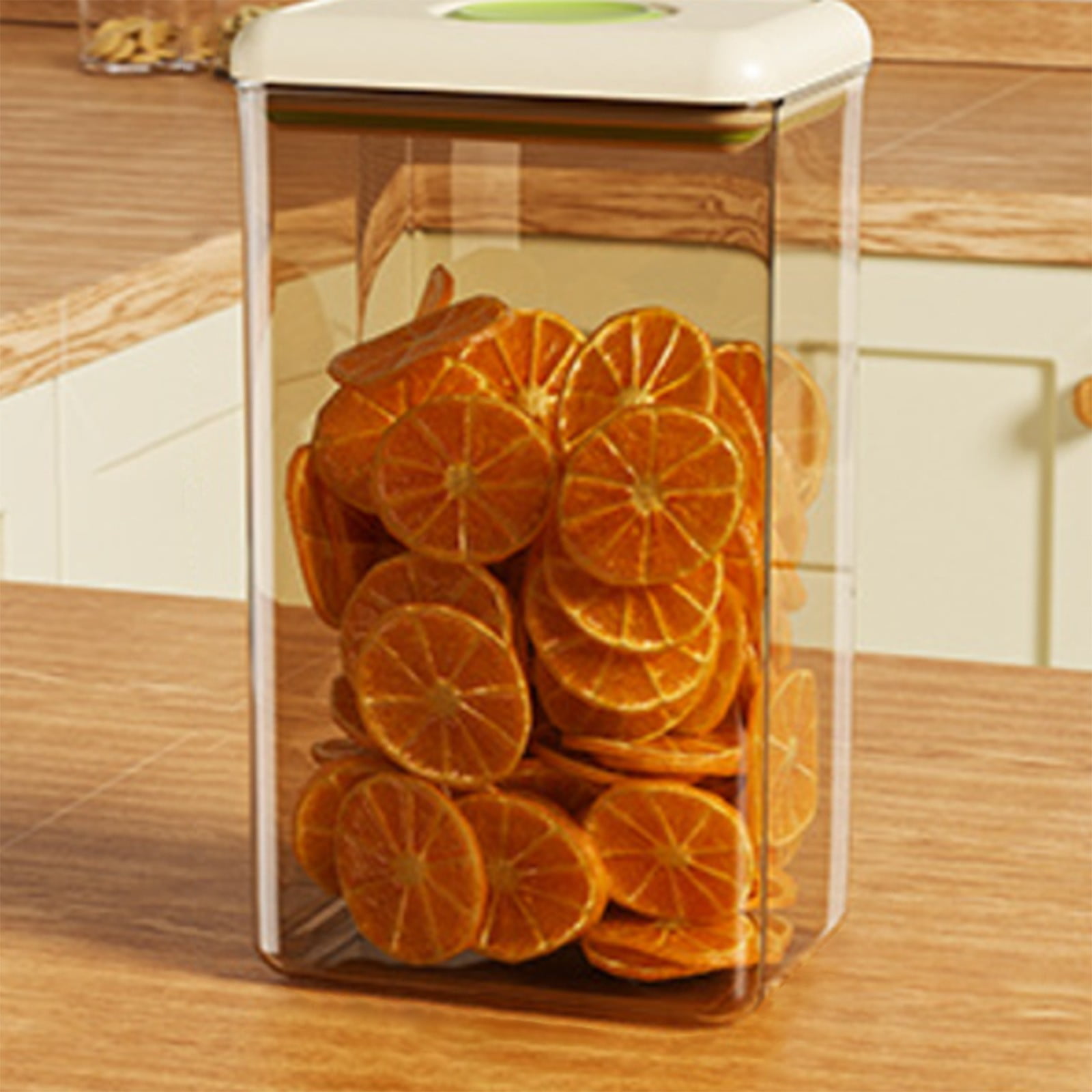 Iliya Airtight Canister, Push-Button Food Storage Jar, Clear Plastic ...