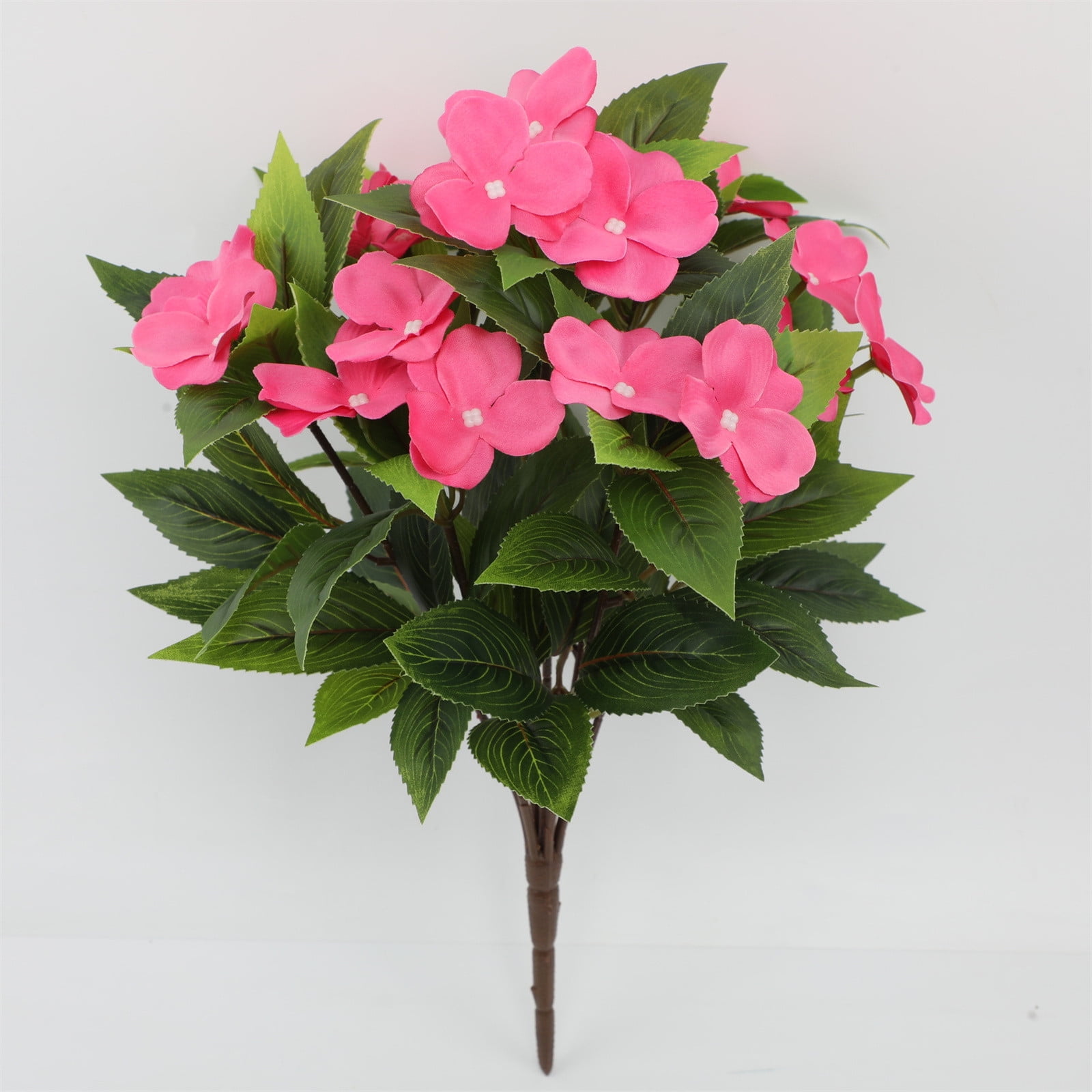 Iliya Artificial Azalea Impatiens Flower Arrangement - 32 x 25cm Realistic Home Decor for Indoor ...