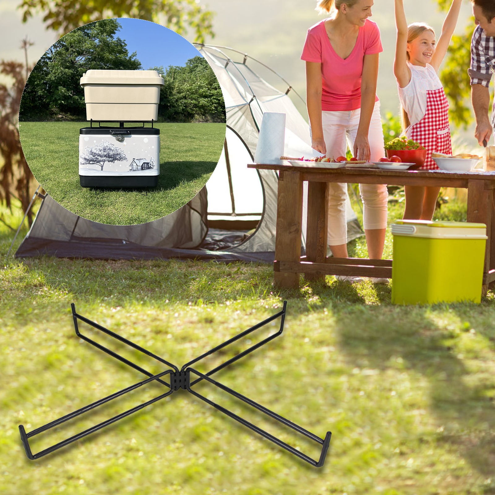 Iliya Folding Camping Storage Rack, Aluminum Box Bracket Stand, Multi ...