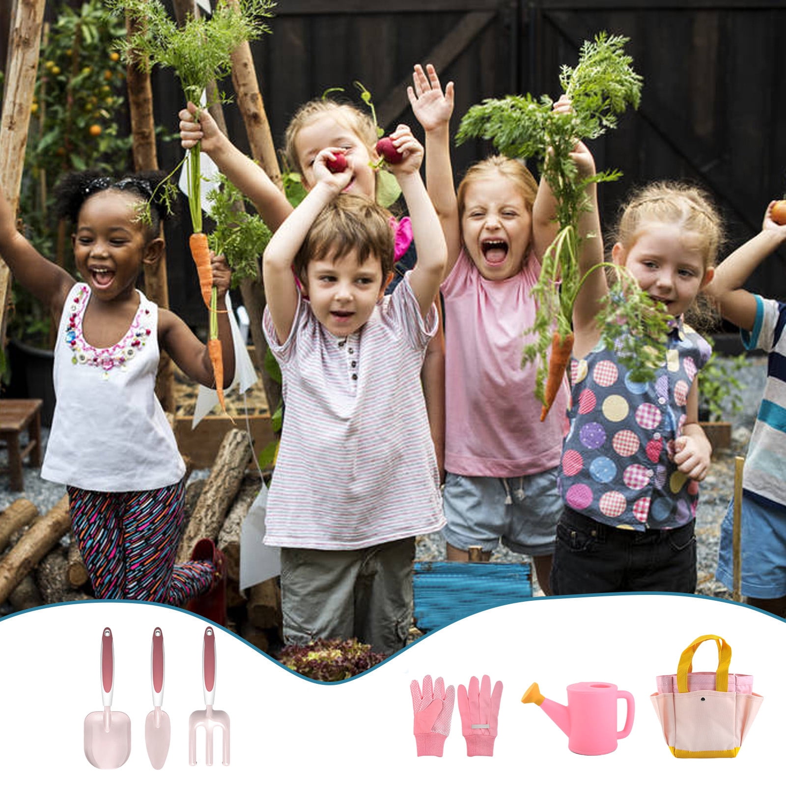 Iliya Gardening Tools Set, 9 Piece Outdoor Playset, Safe Ergonomic Design, Educational Gardening ...