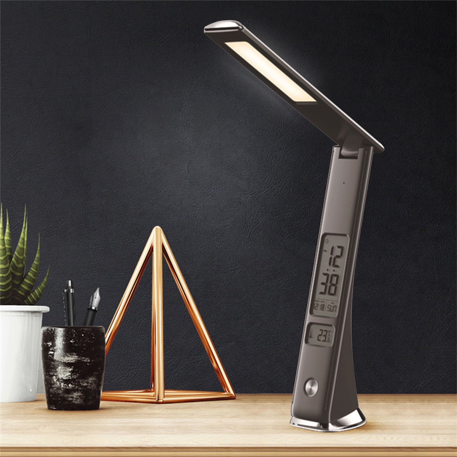Iliya Rechargeable LED Desk Lamp with Digital Clock & Temperature ...
