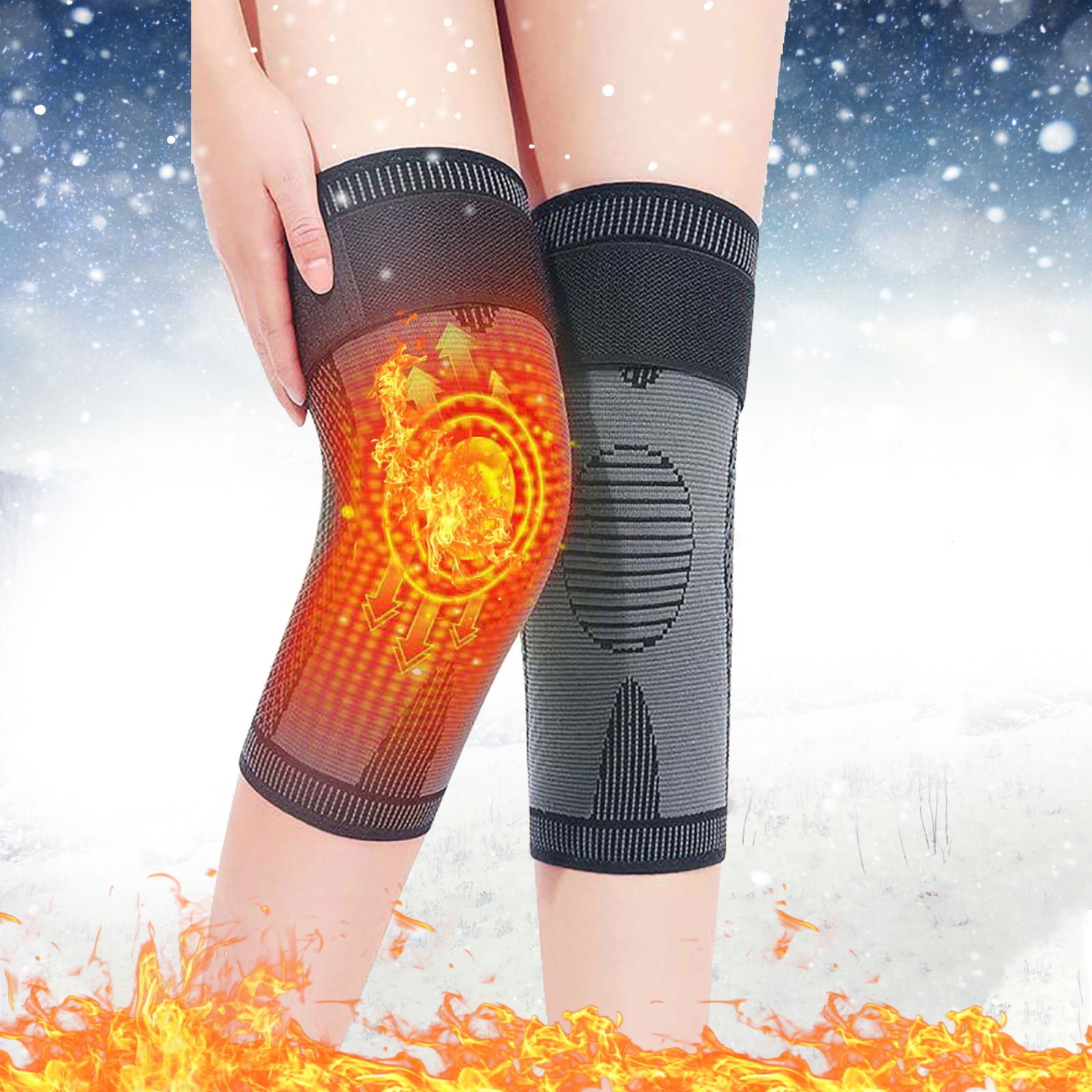 Iliya Self-Heating Knee Sleeve, Ergonomic Design Compression Pad, Lightweight Warmth Retention ...