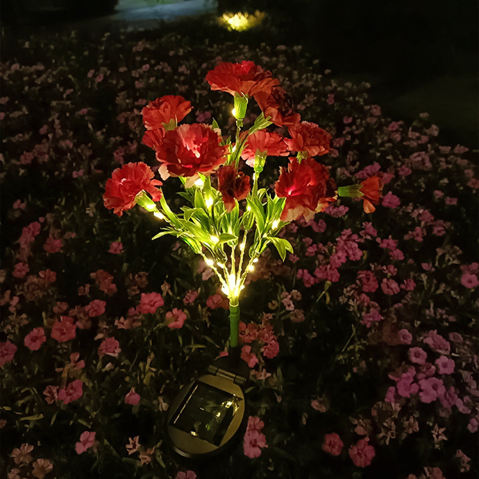 Iliya Solar Flower Lights, Colorful Red Garden Decorative Stake, Auto ...