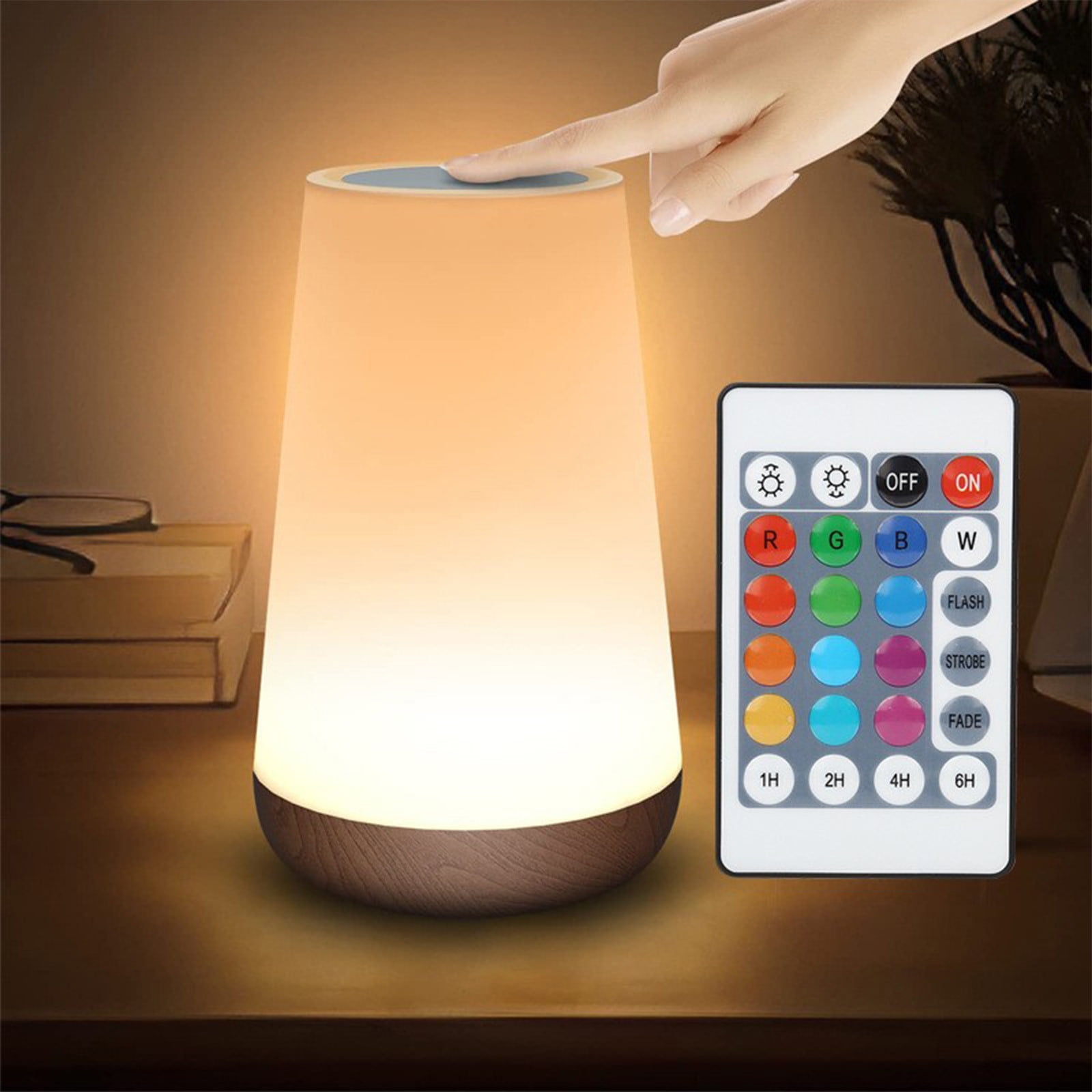 Iliya USB Rechargeable LED Bedside Table Lamp - 13 Color Changing RGB ...