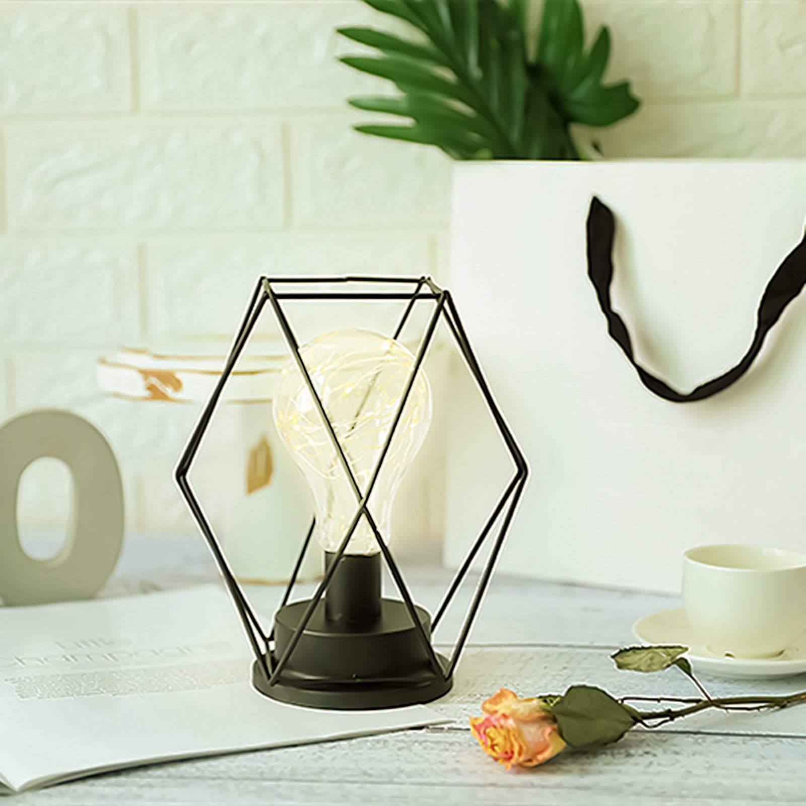 Iliya Vintage LED Lantern Lamp - Black Metal Edison Style Bulb | Warm ...