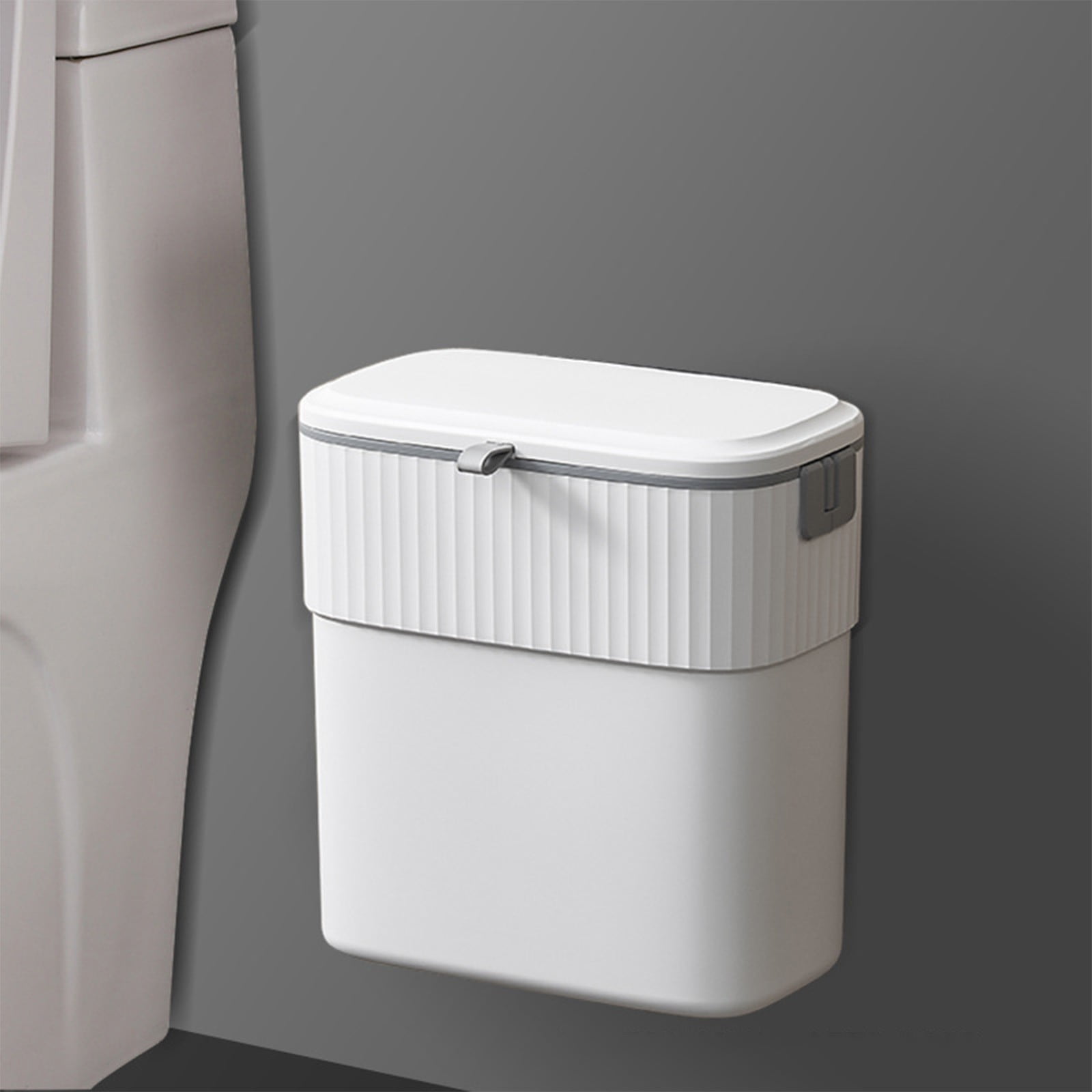 Iliya Wall Mounted Trash Can, Space Saving Adhesive Bin, Sliding Lid ...