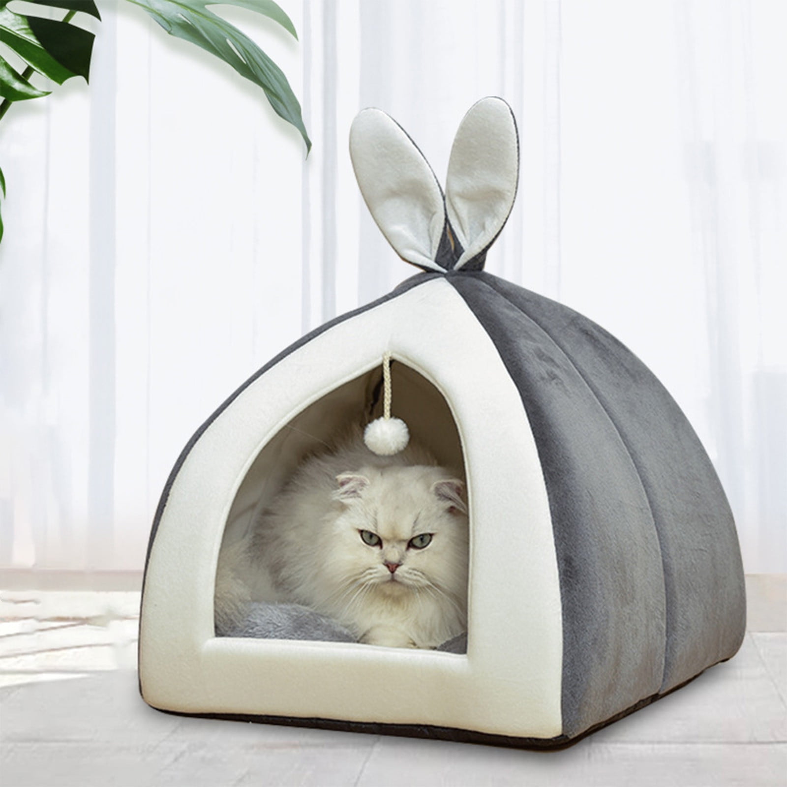 Iliya Warm Enclosed Cat & Dog Bed - Portable Indoor/Outdoor Pet Cave ...