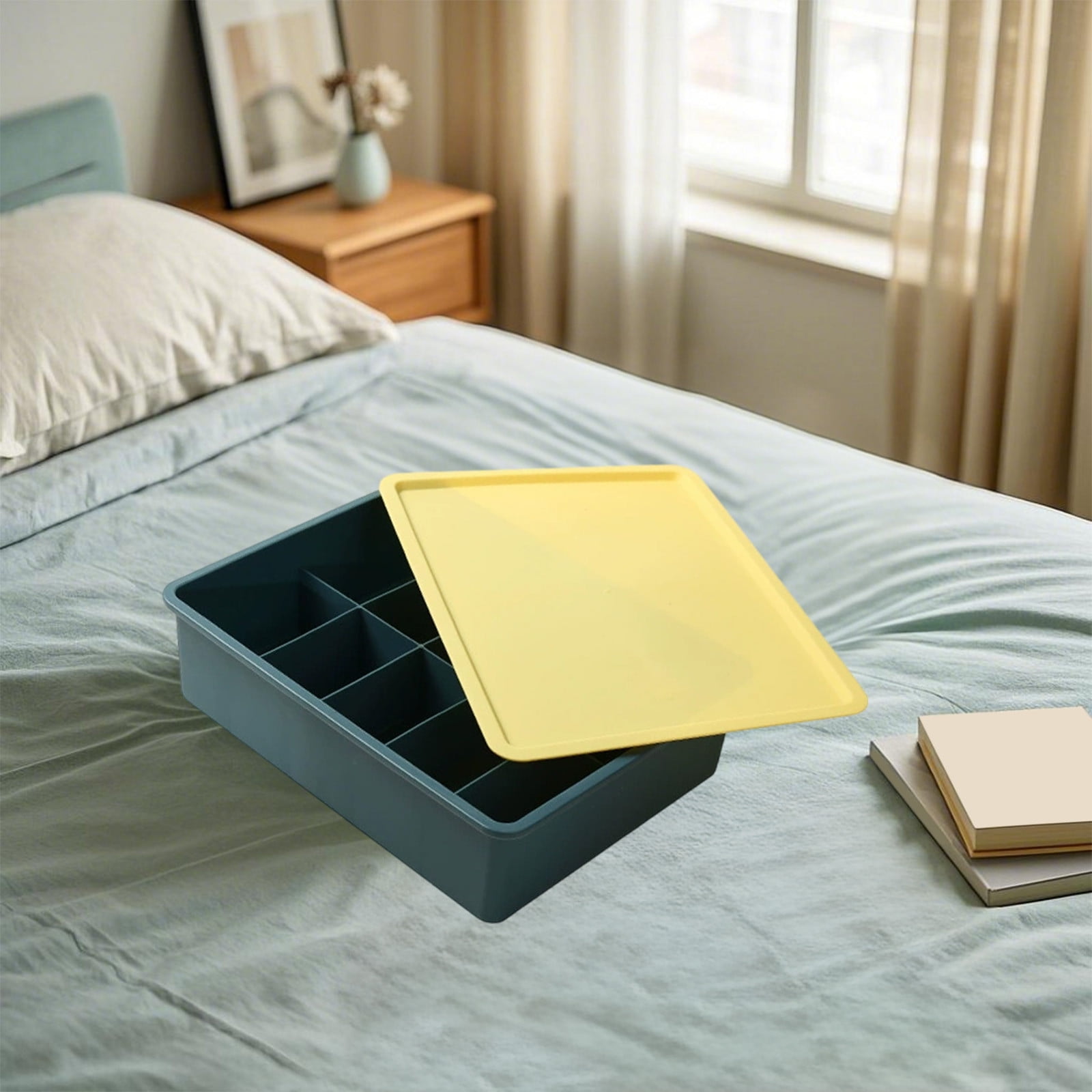 Iliya White & Blue Plastic Desktop Organizer | Multi-Compartment ...