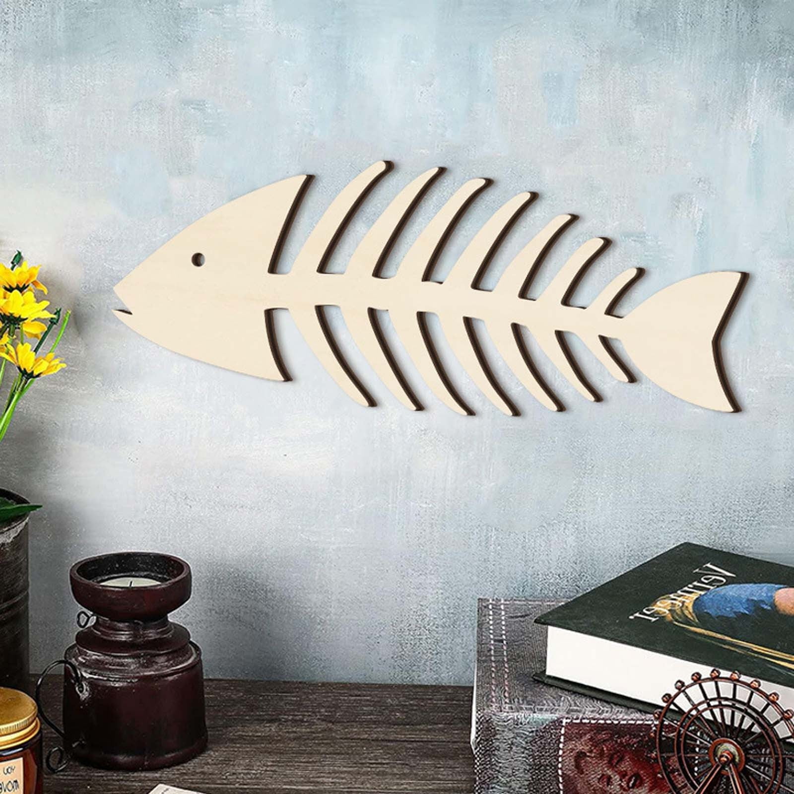Iliya Wooden Fish Wall Decor, Nautical Style Hanging Plaques, Summer ...