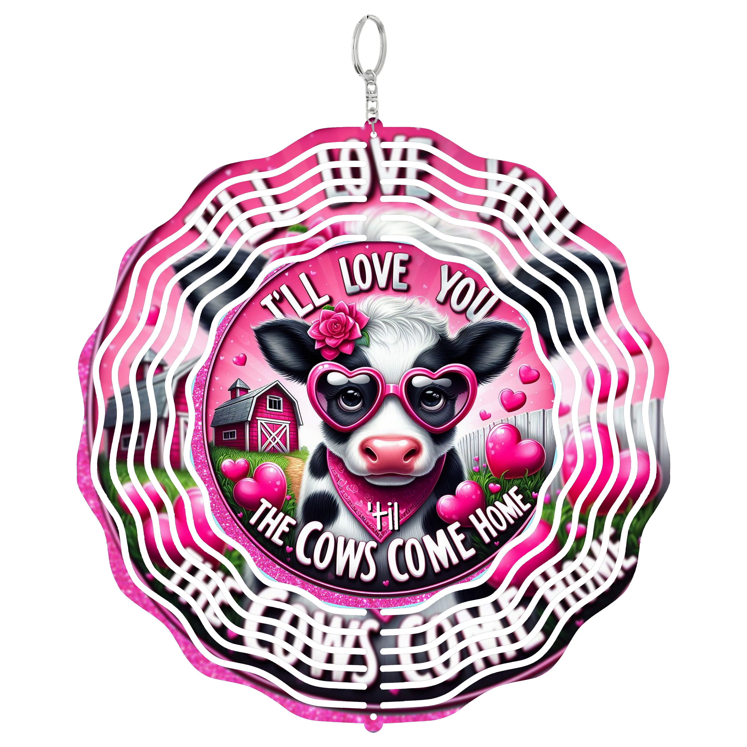 Ill Love You Til The Cows Come Home Valentine 3D Wind Spinner Stainless ...