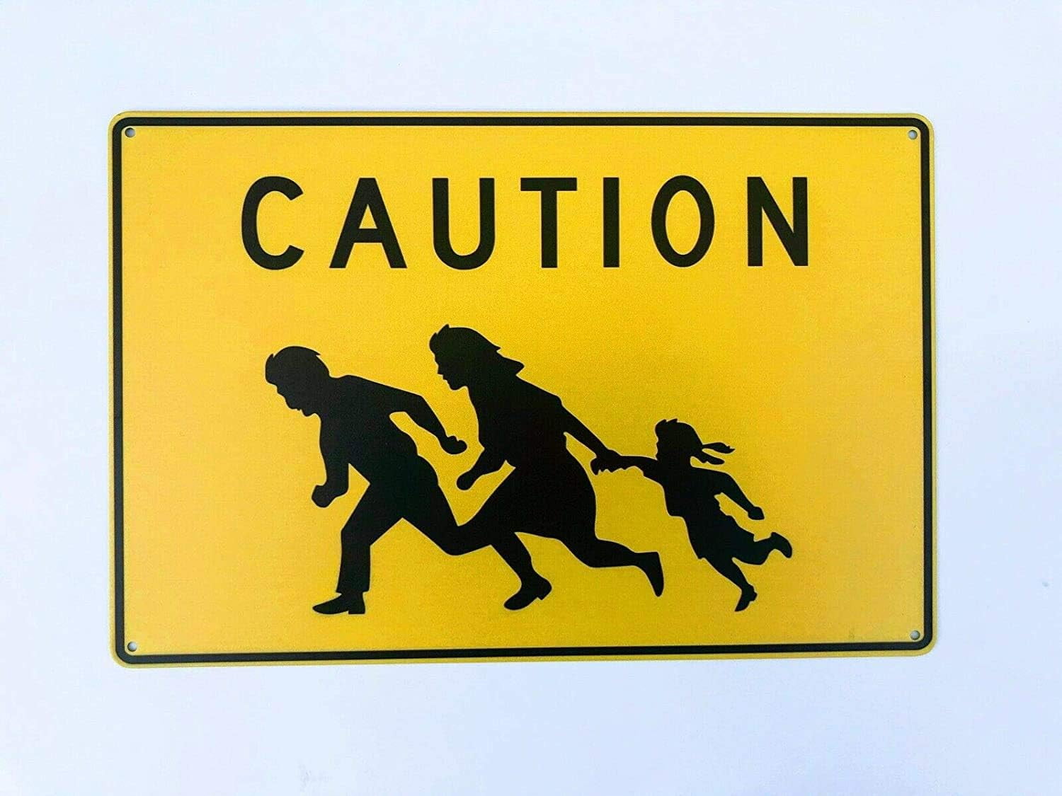 Illegal Alien Crossing Caution Funny Tin Sign Bar Pub Garage Diner Cafe ...