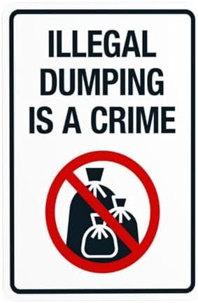 Illegal Dumping Is A Crime Warning Sign, Metal Signs for Business Home ...