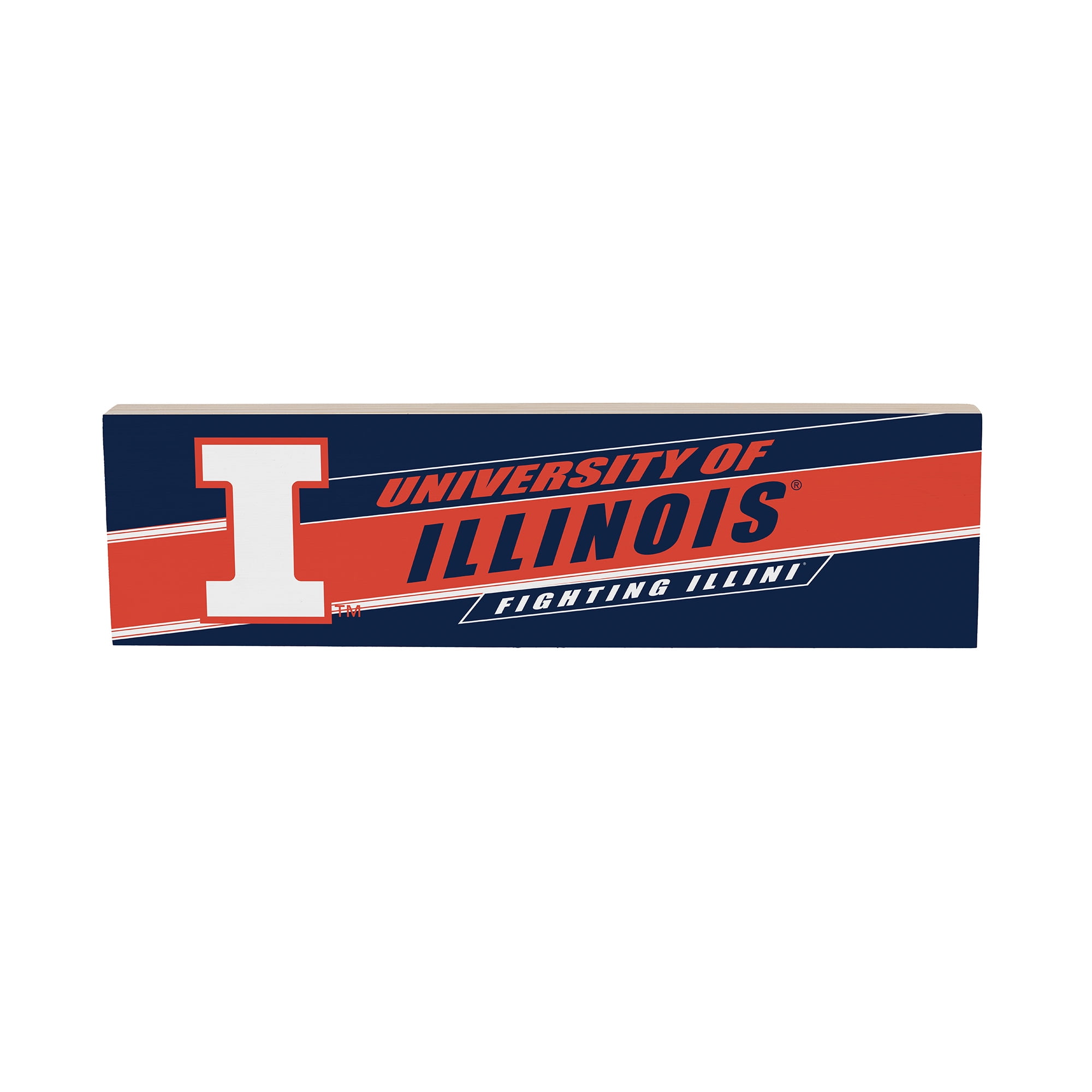 Illinois Fighting Illini 5" x 18" Shadow Logo Wood Mantle Sign ...