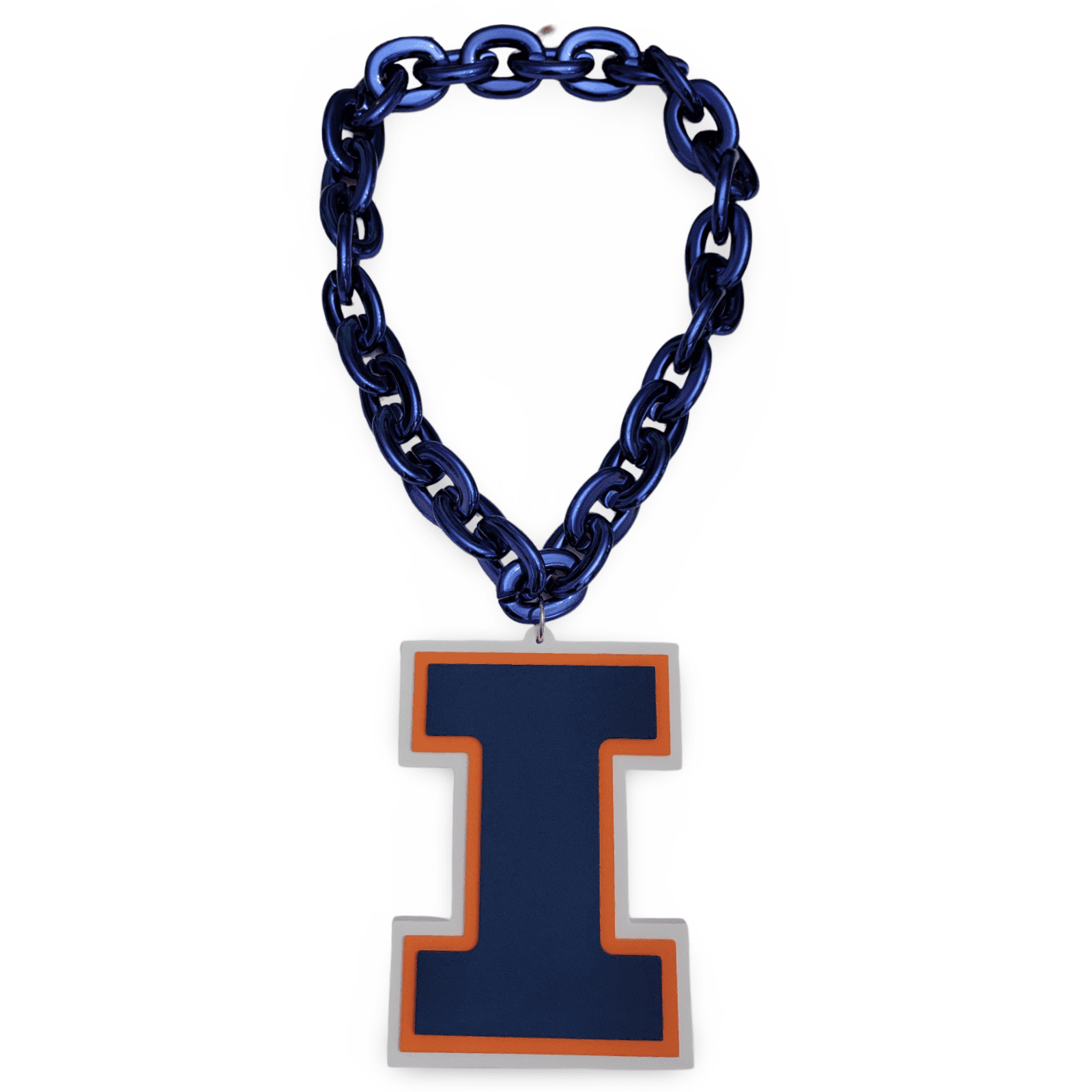 Illinois Fighting Illini Big Chain Necklace - Blue - 34” Plastic Chain ...