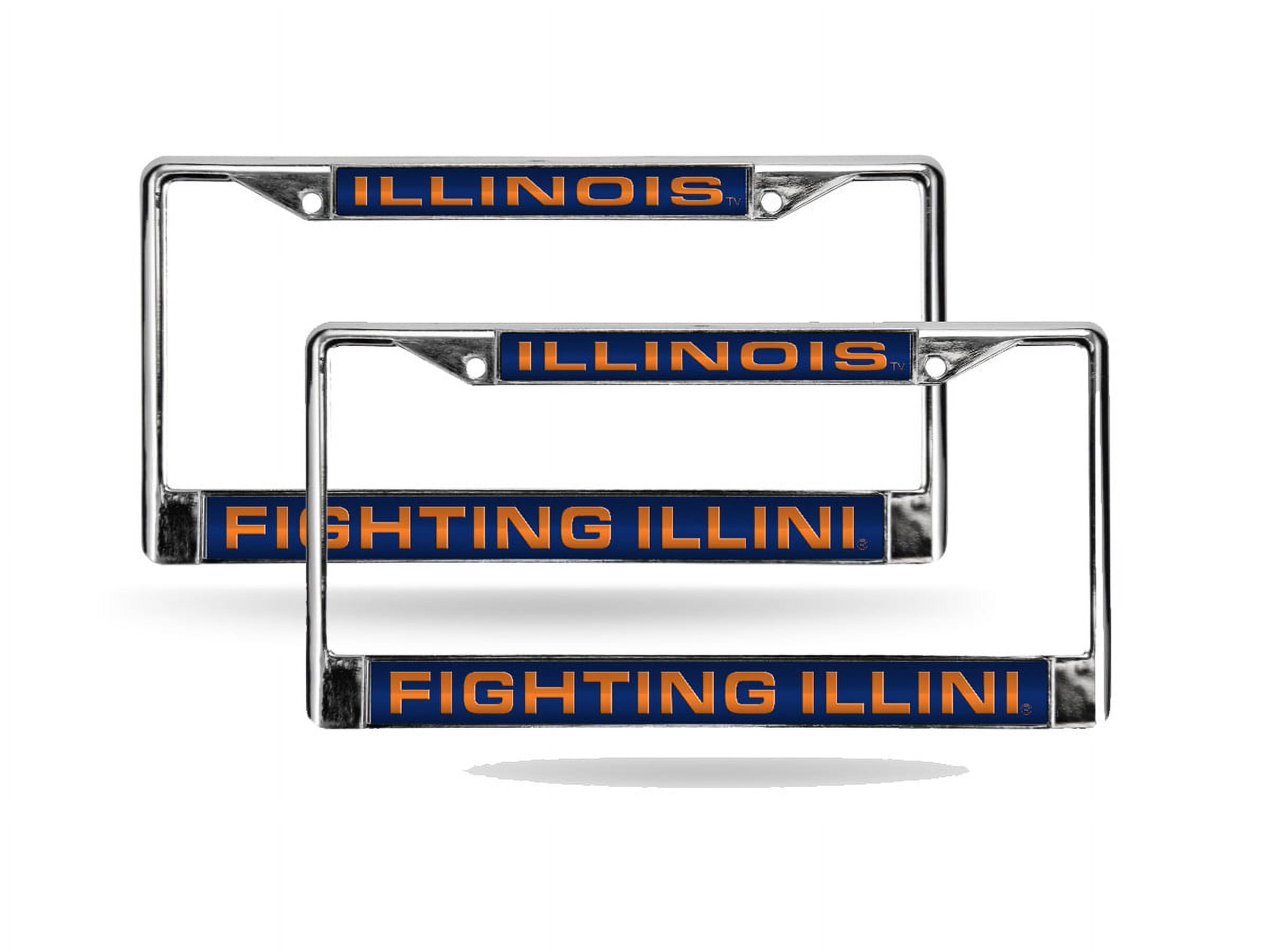 Illinois Fighting Illini Chrome Metal Laser Cut License Plate Frame ...