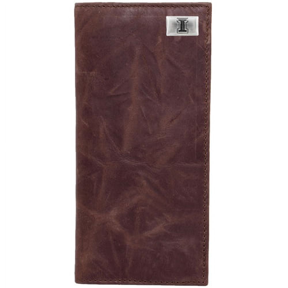 Illinois Fighting Illini Leather Secretary Wallet with Concho - Brown ...