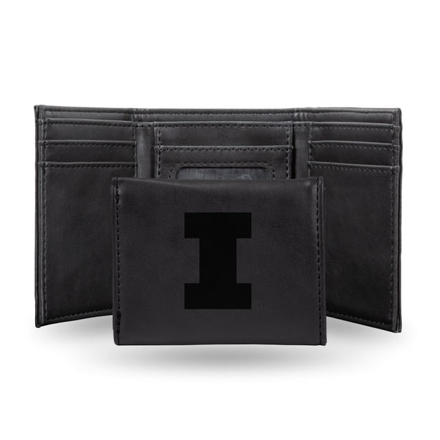 Illinois Fighting NCAA Illini Black Trifold Wallet with Clear ID Window ...