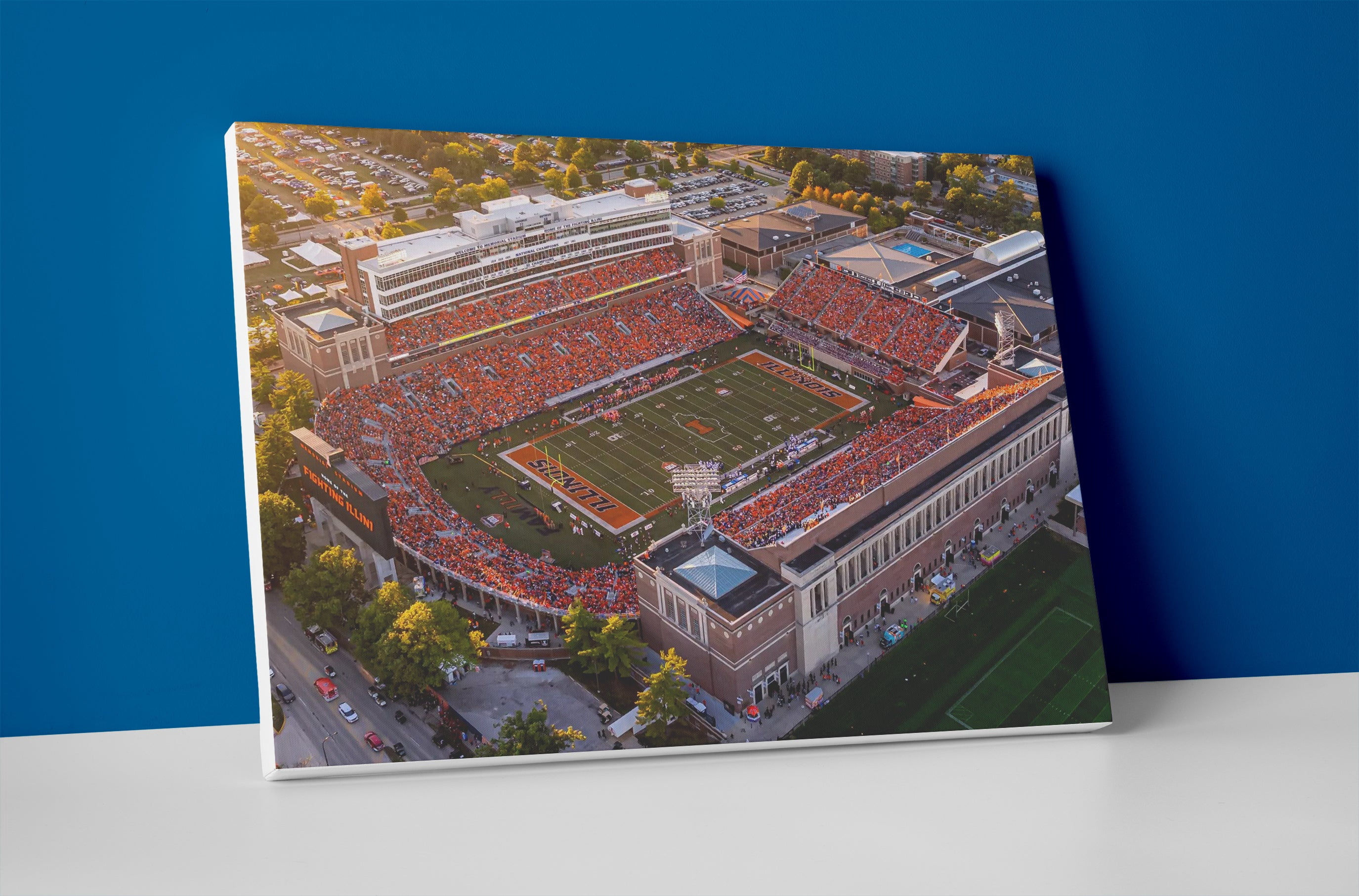 Illinois Football Stadium Poster or Wrapped Canvas - Walmart.com