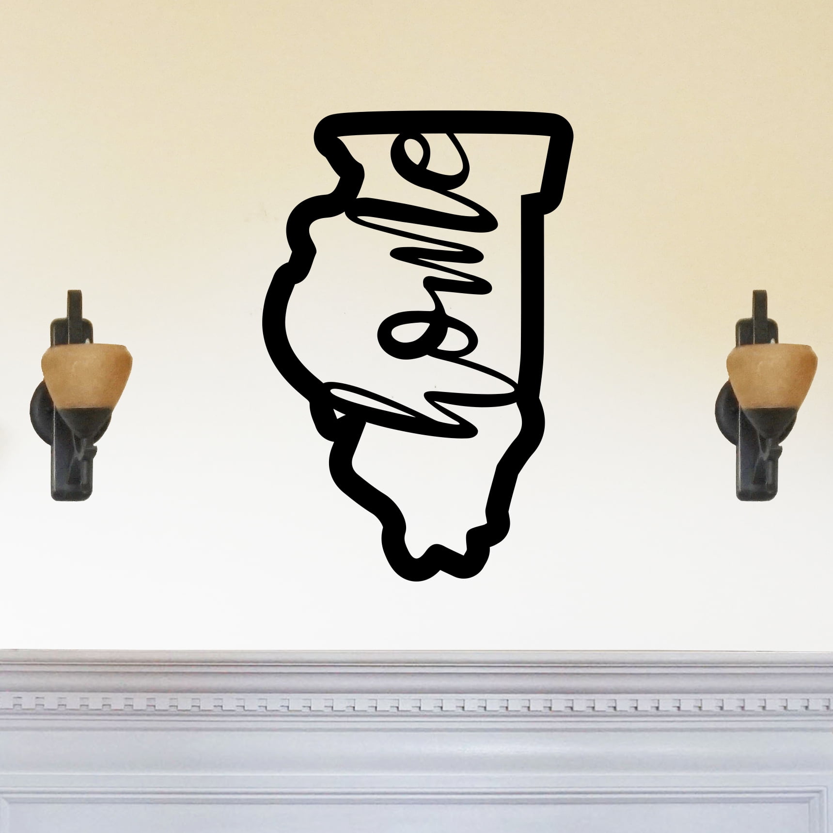 Illinois Home State Silhouette Solid Steel Home Decor Decorative Accent ...