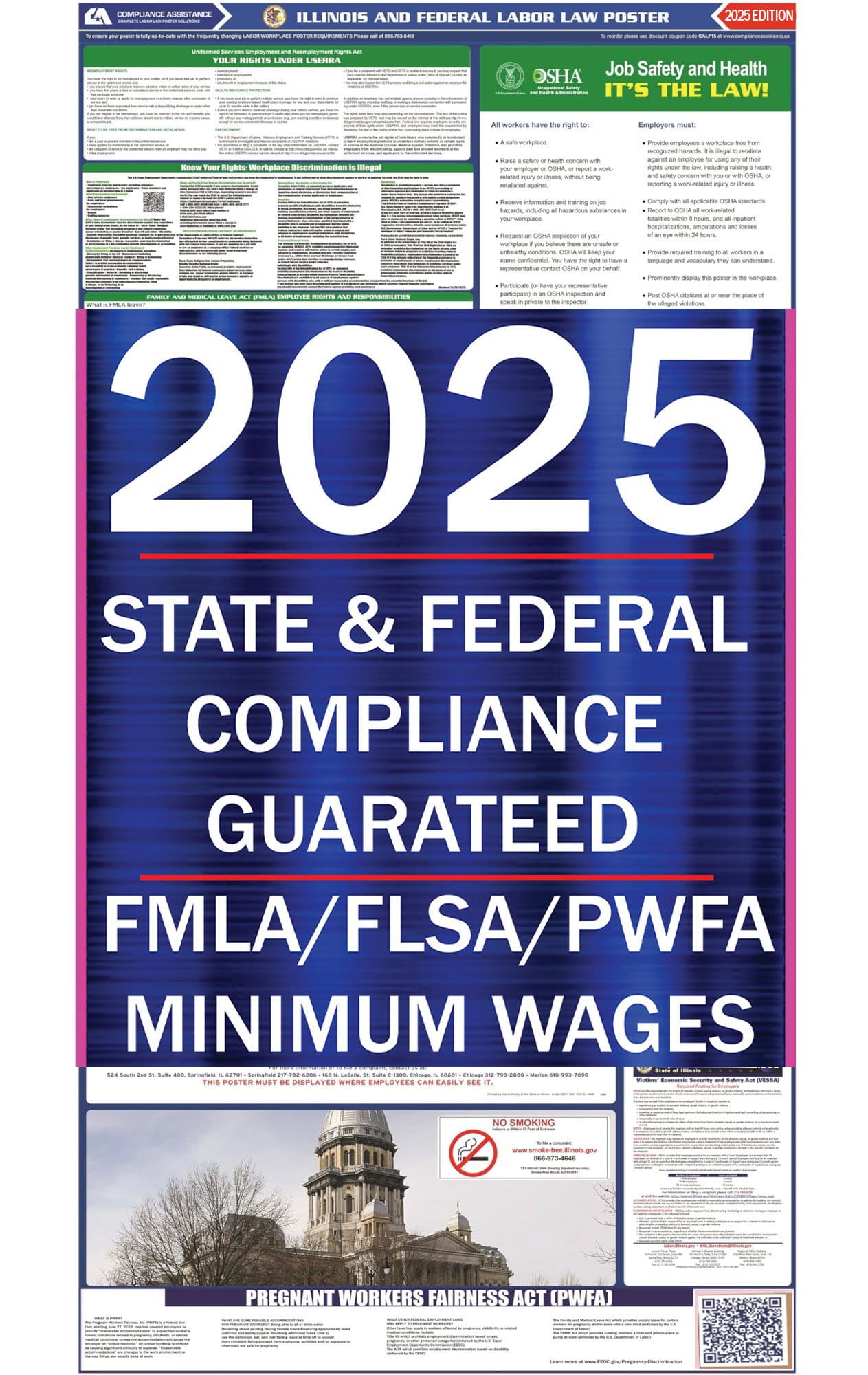 Illinois (IL) 2025 State Labor Law Poster - State, Federal and OSHA ...