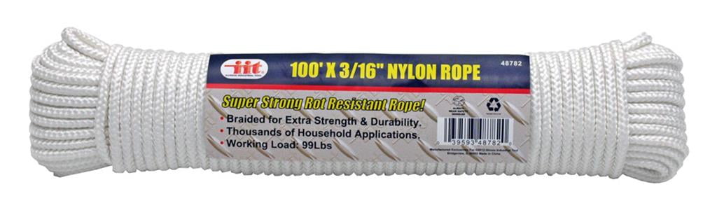 "Illinois Industrial Tool 100' x 3/16"" Nylon Rope" - Walmart.com