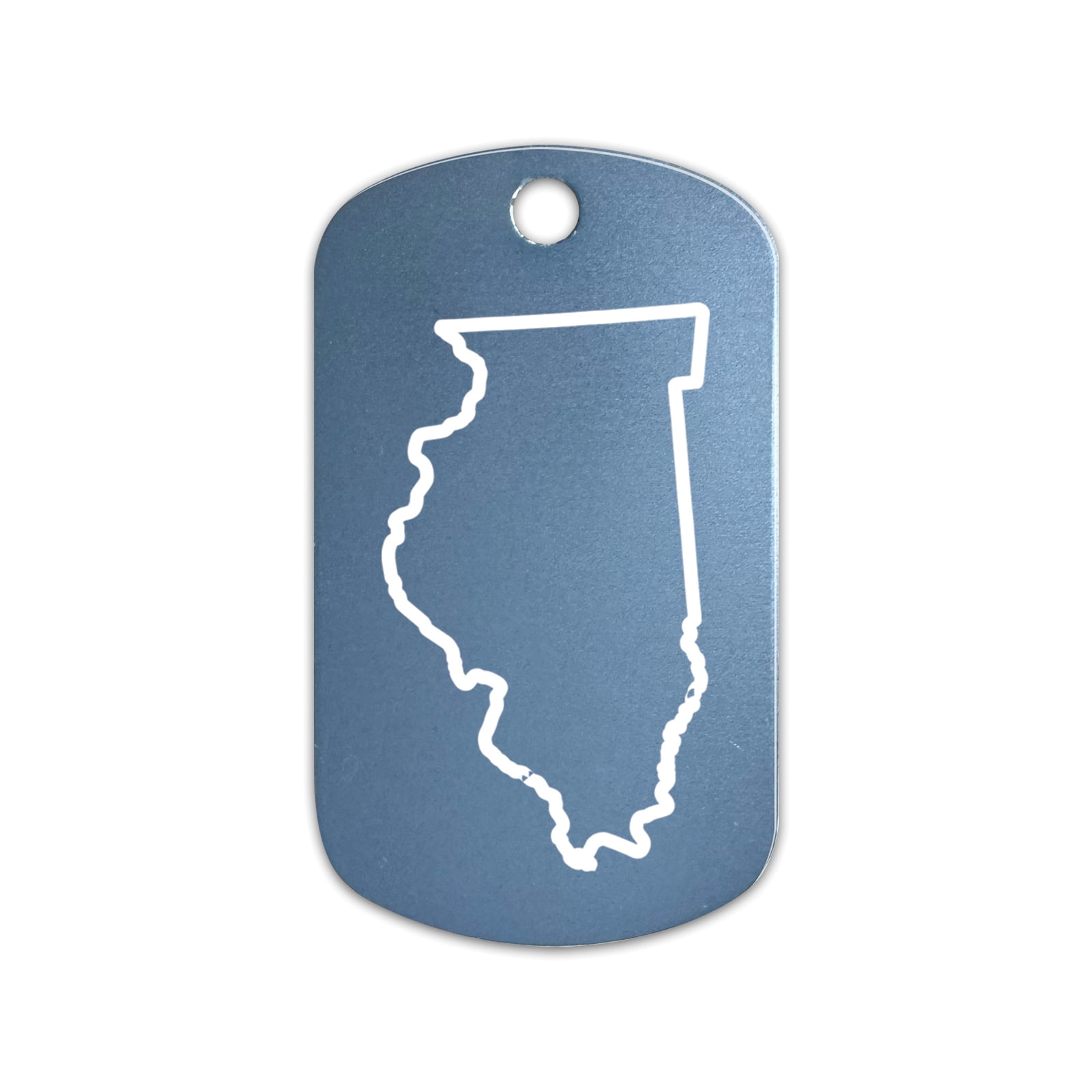 Illinois Outline GI Dog Tag Aluminum Keychain il - Light Blue - Walmart.com