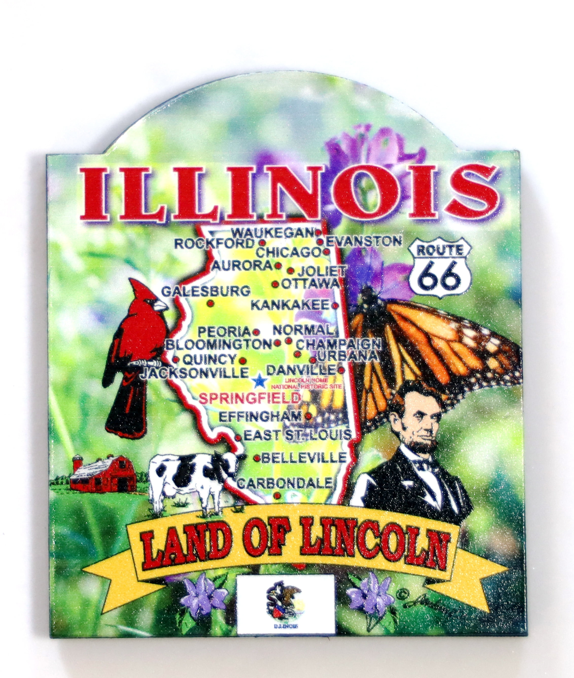 Illinois State Elements Map Artwood Fridge Souvenir Magnet - Walmart.com