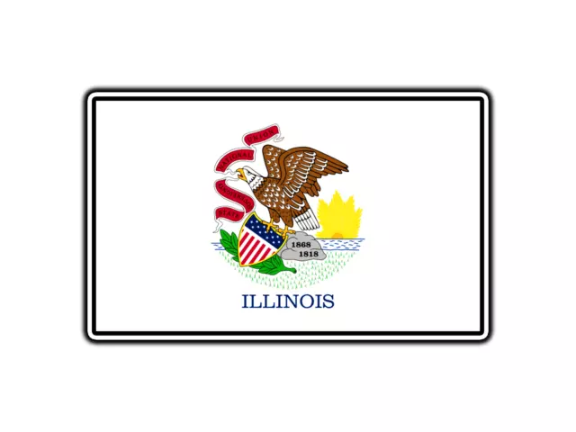 Illinois State Flag Waterproof Sticker Phone Decal Water Bottle ...