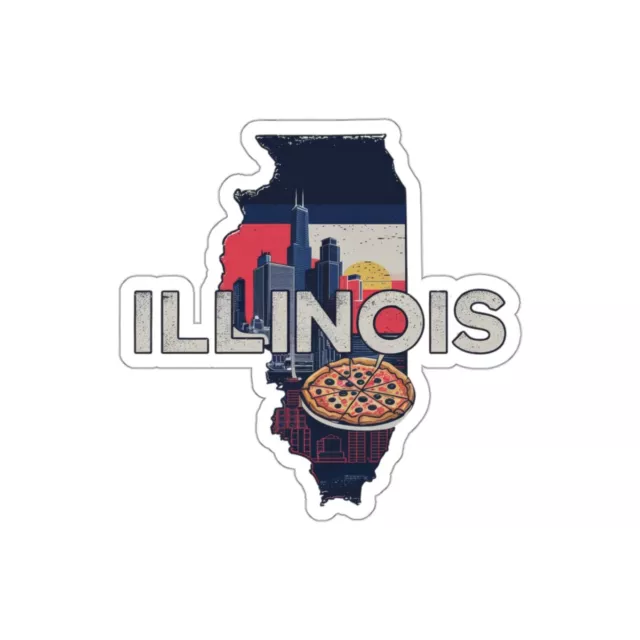 Illinois State Vinyl Stickers Outline Aesthetic Design United States Of ...
