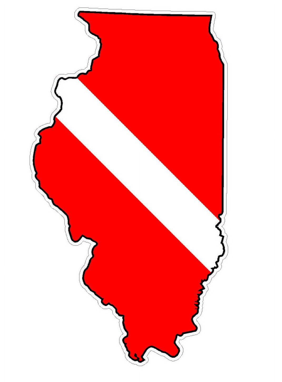 Illinois State (Y14) Diver Down Flag Vinyl Decal Sticker Car Laptop ...