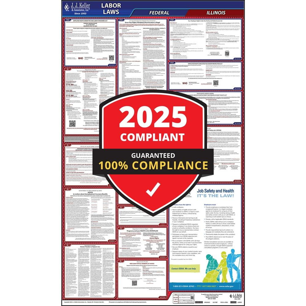 Illinois State and Federal Labor Law Poster (English, IL State) - OSHA ...