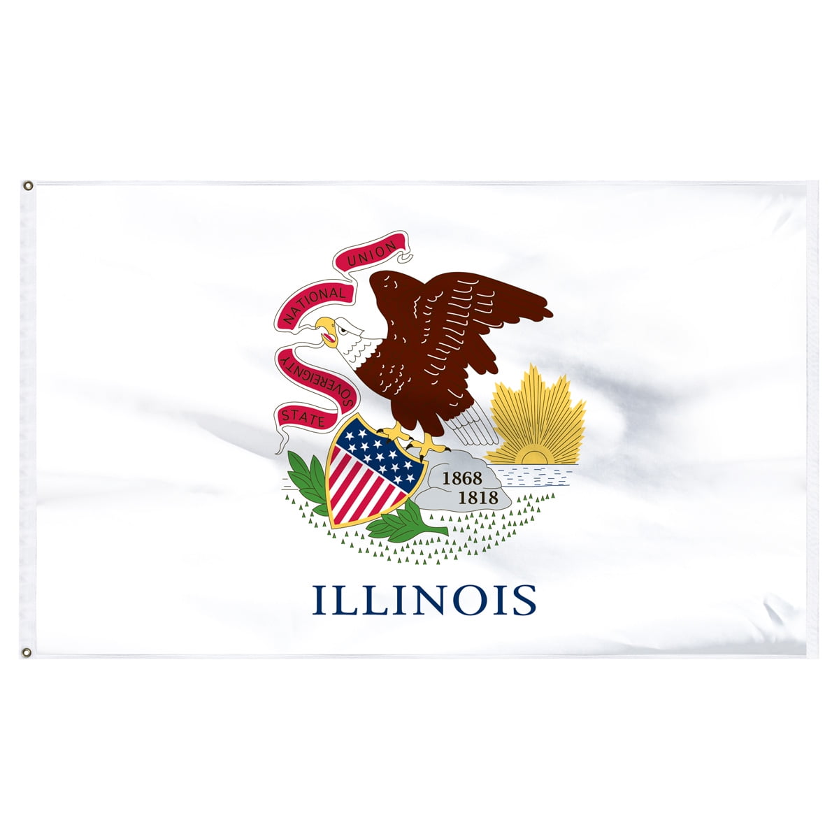 Illinois 2x3ft Nylon Flag with Pole Hem Only - Banner - Walmart.com